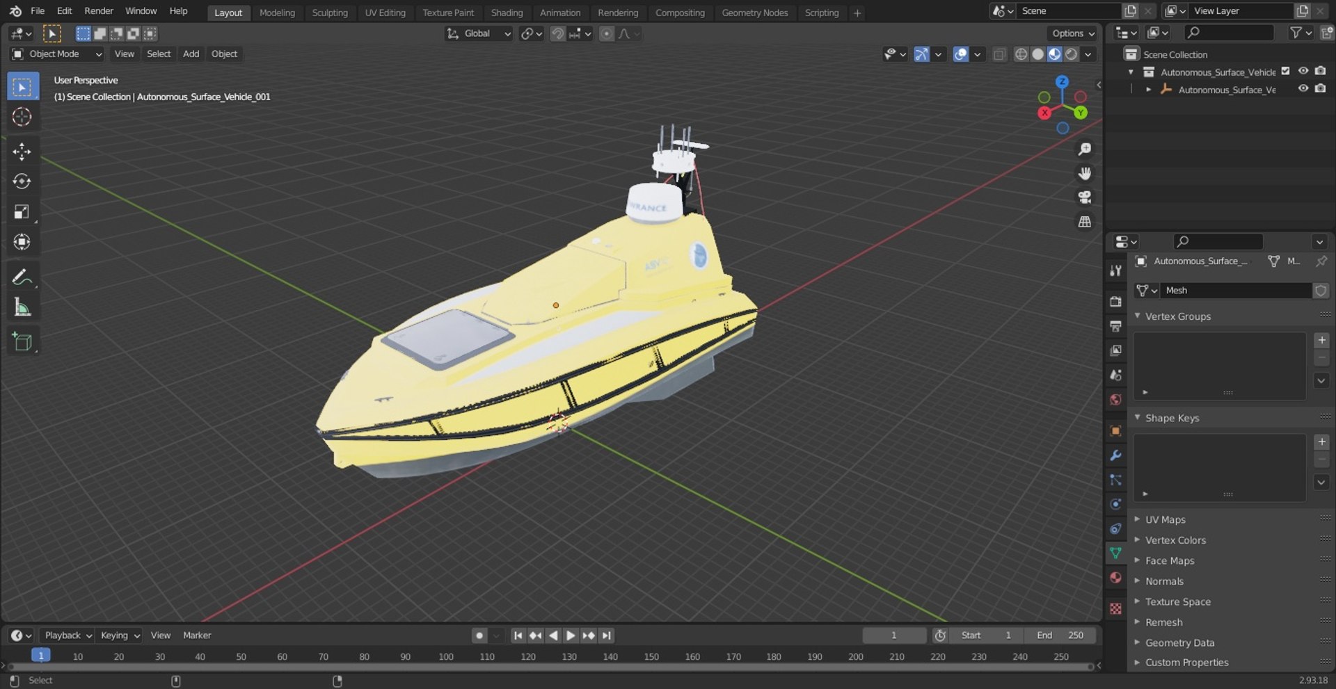 Autonomous Surface Vehicle Model Turbosquid 2206575
