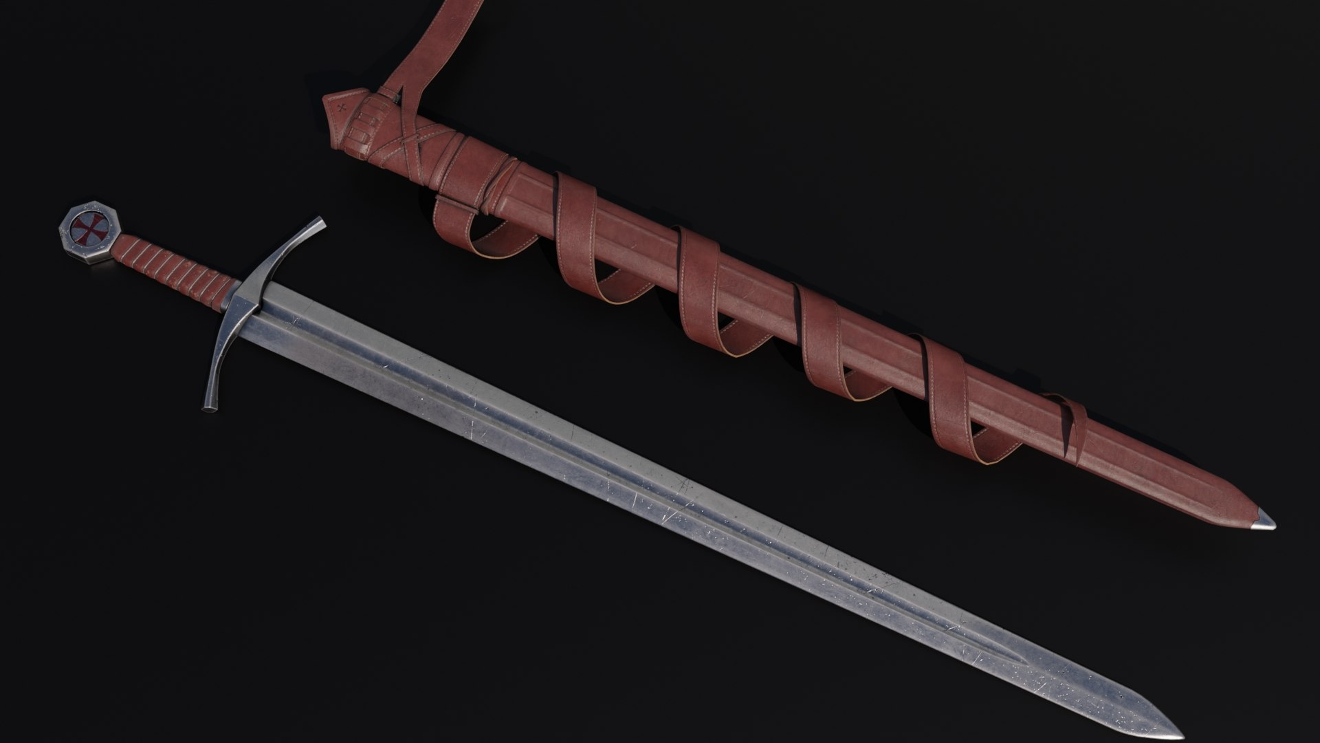 Templar Knight Sword 3D Model - TurboSquid 2127889