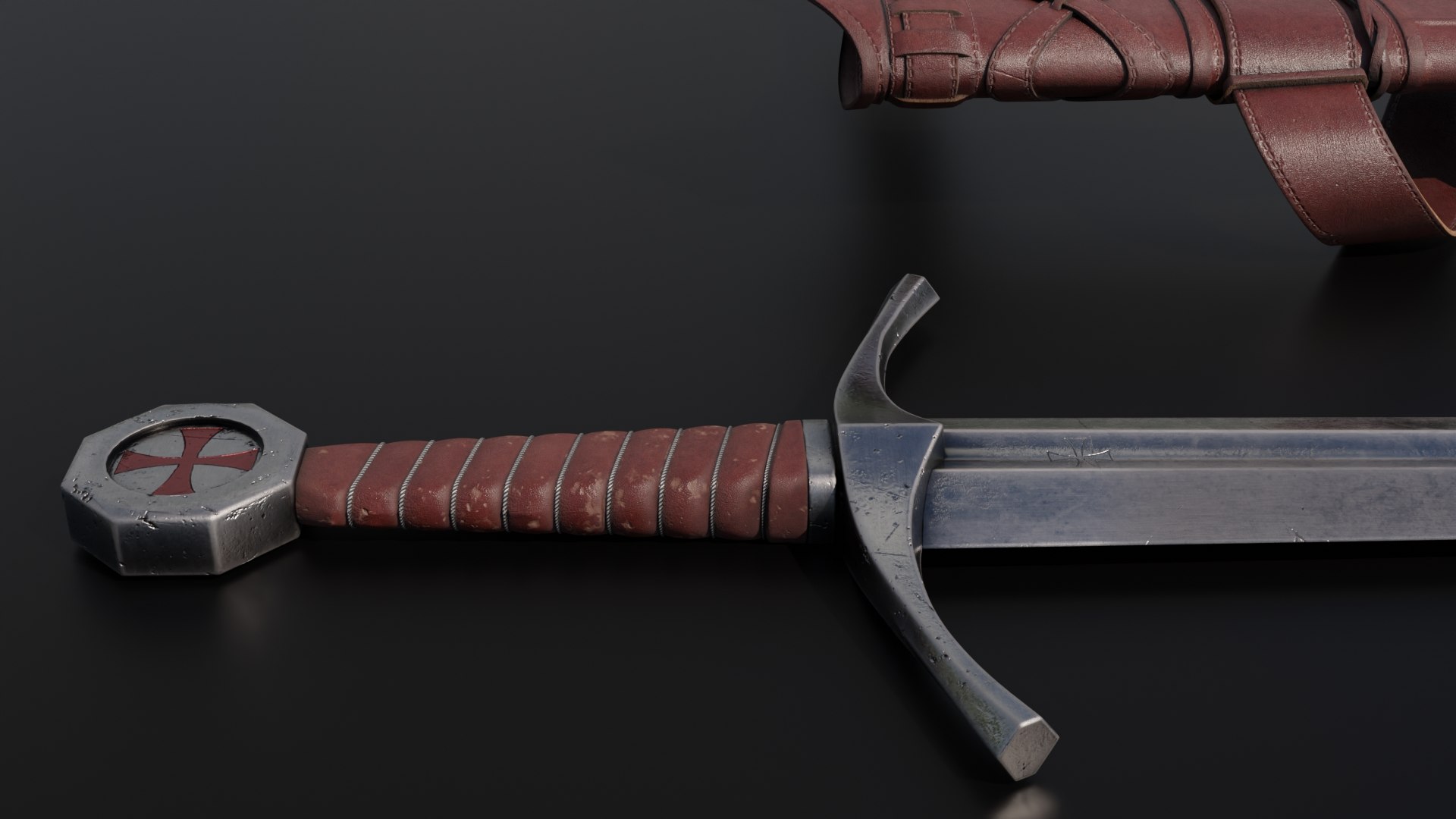 Templar Knight Sword 3D Model - TurboSquid 2127889