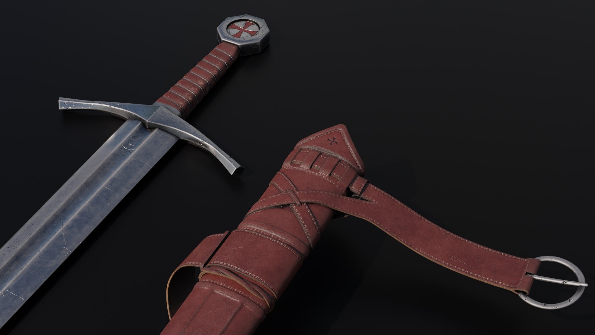 Templar Knight Sword 3D Model - TurboSquid 2127889