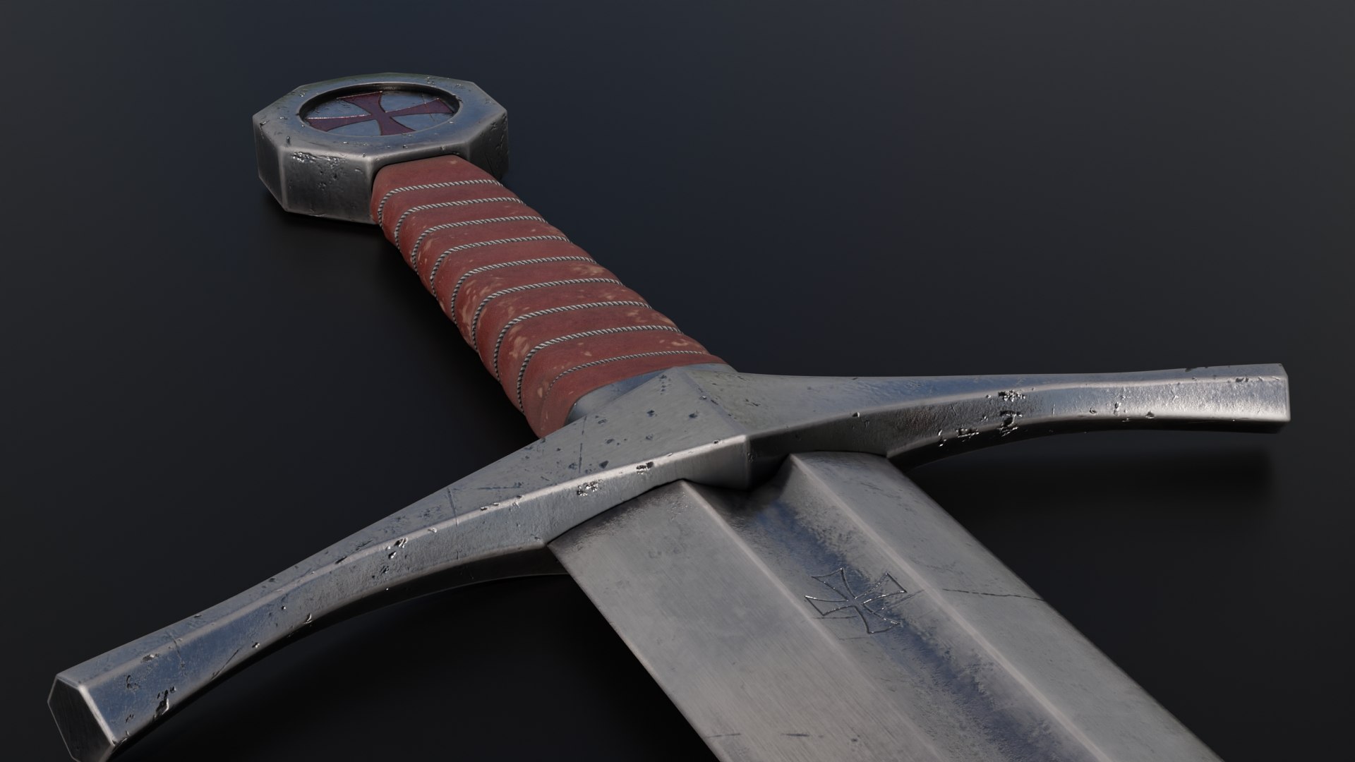 Templar Knight Sword 3D model - TurboSquid 2127889