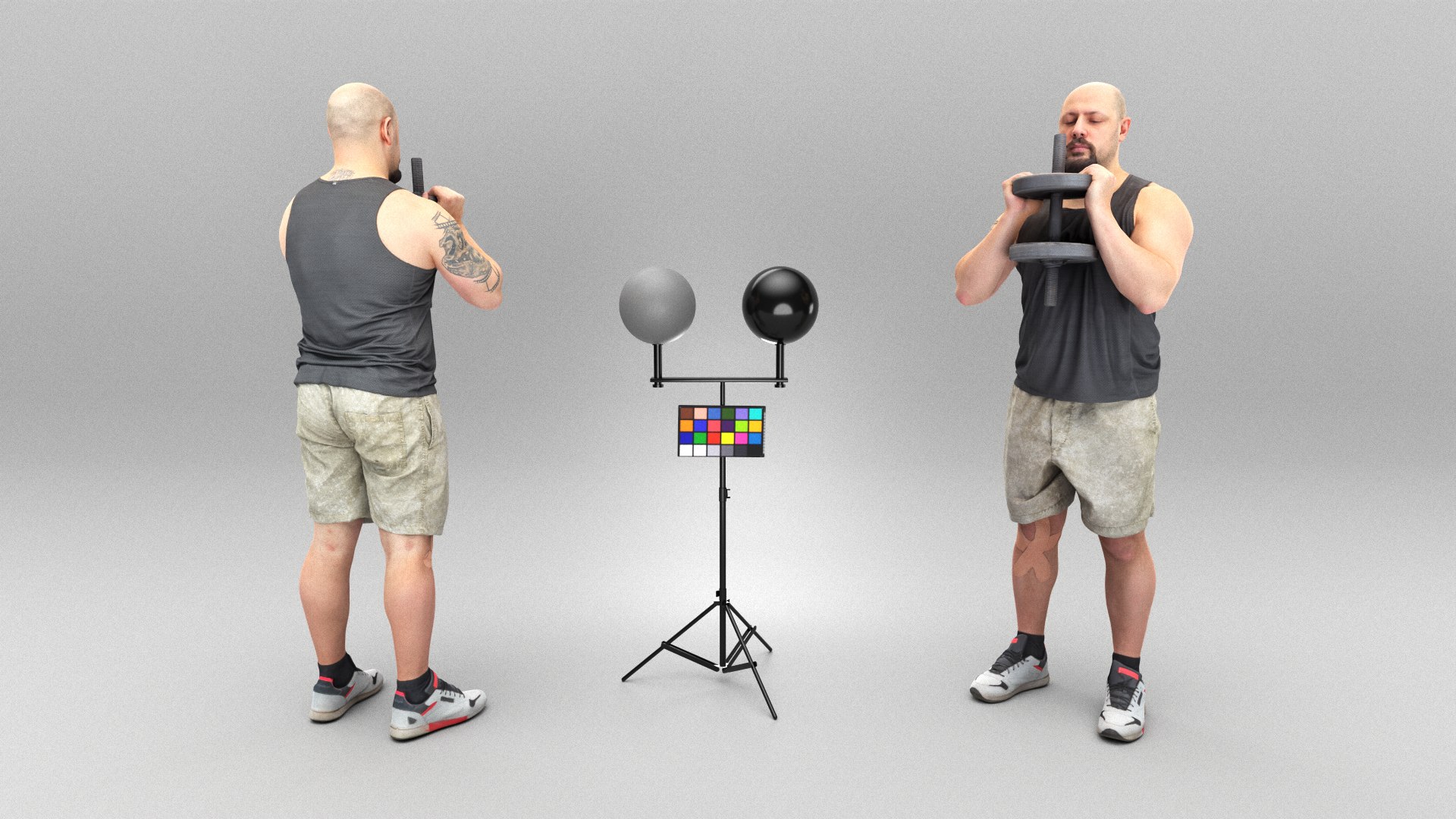 3D Man Lifting Dumbbell 386 - TurboSquid 2000834
