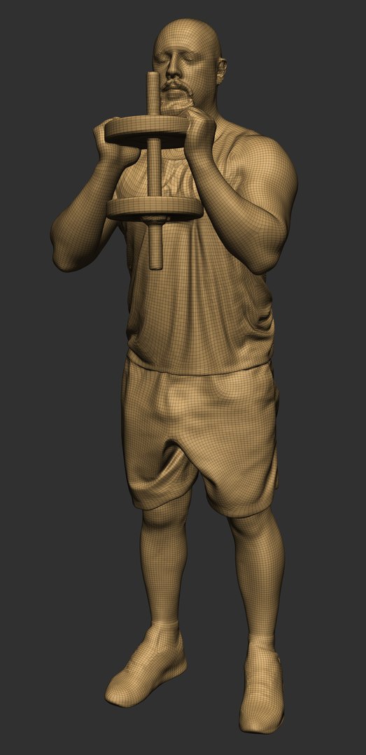 3D Man Lifting Dumbbell 386 - TurboSquid 2000834