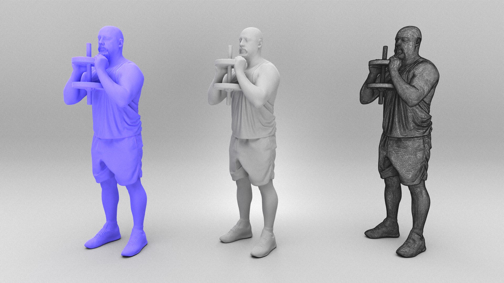3D Man Lifting Dumbbell 386 - TurboSquid 2000834