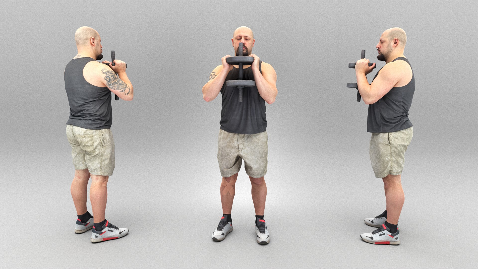 3D Man Lifting Dumbbell 386 - TurboSquid 2000834