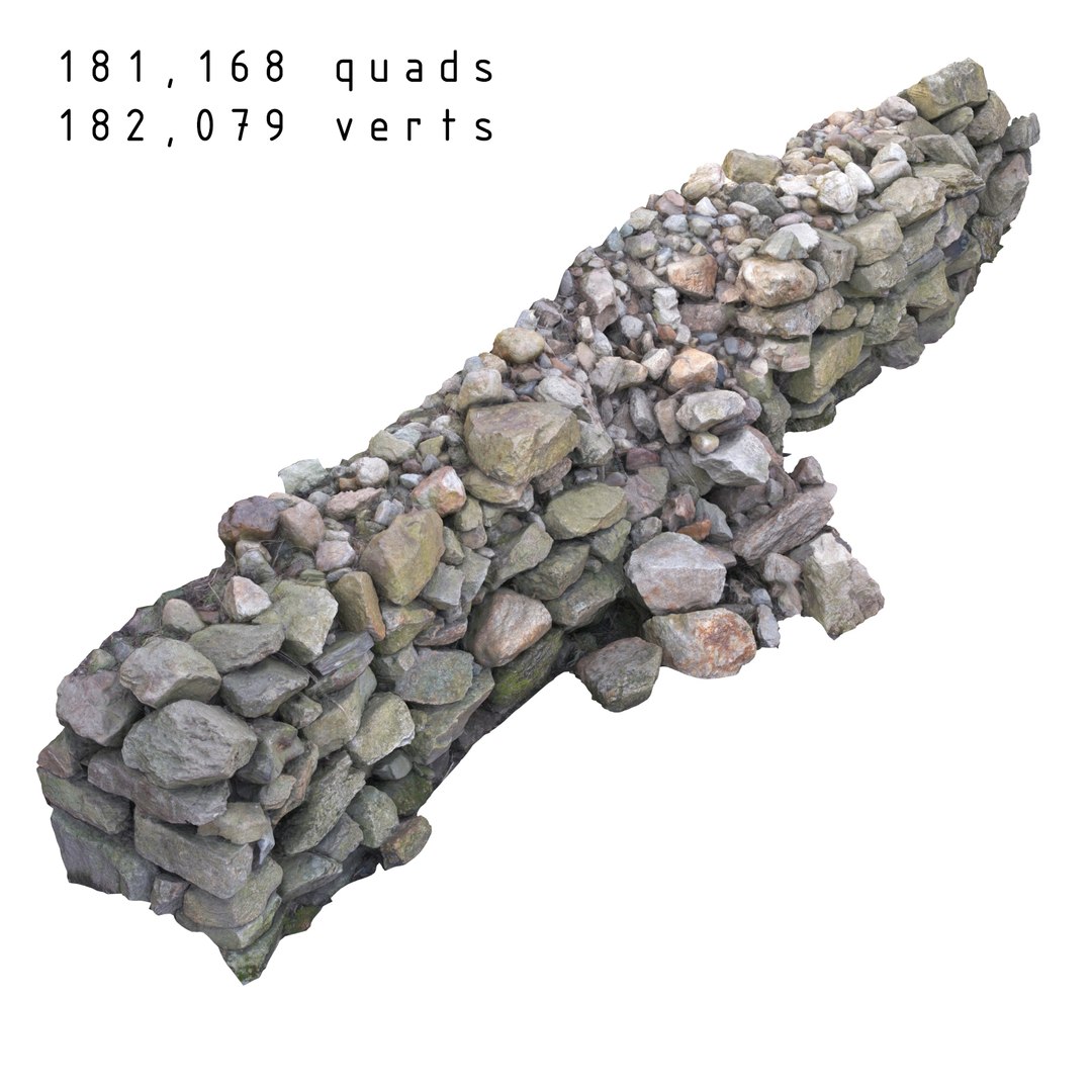 Dry Stone Wall Model - TurboSquid 1215229