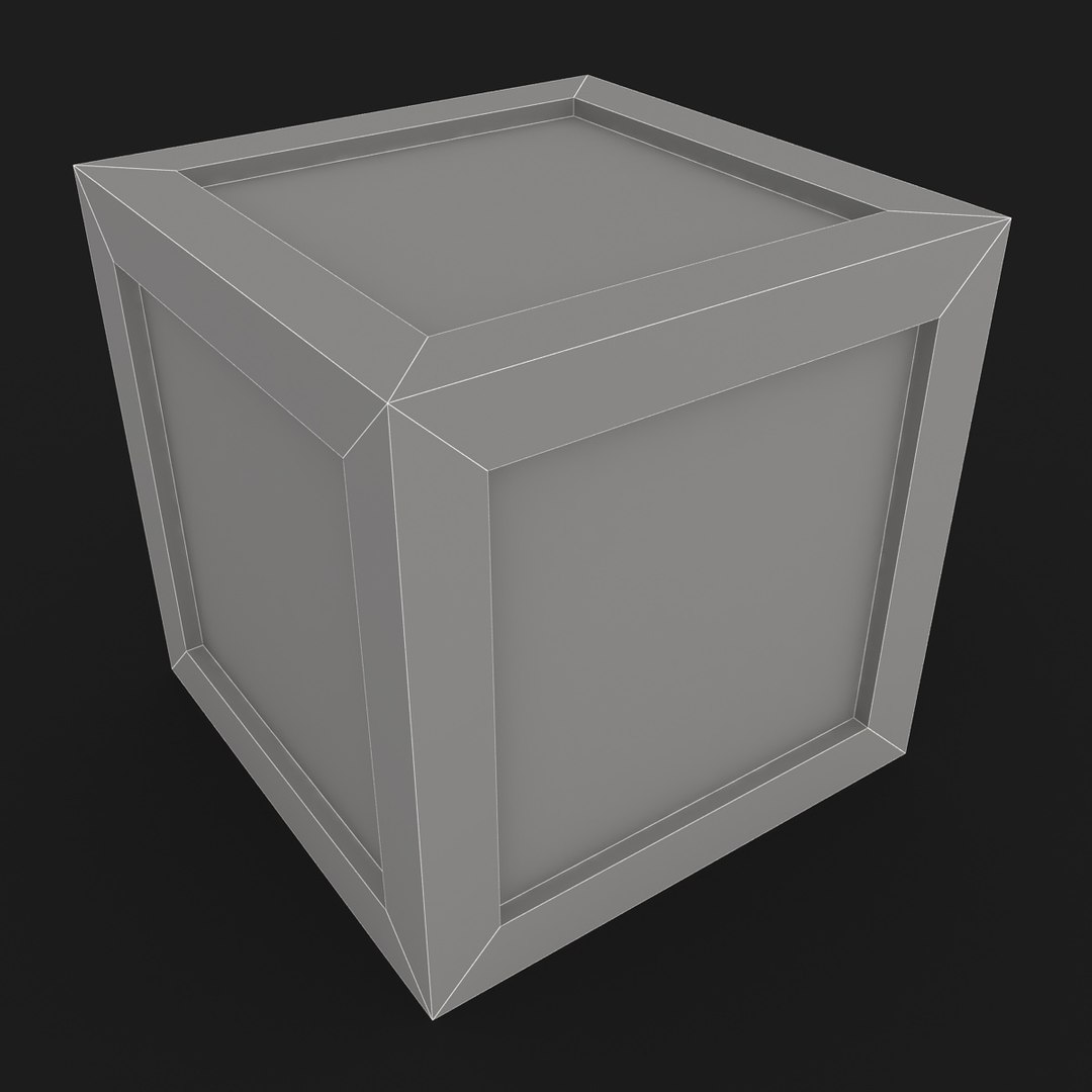 Realistic Wooden Box 01 3d Model