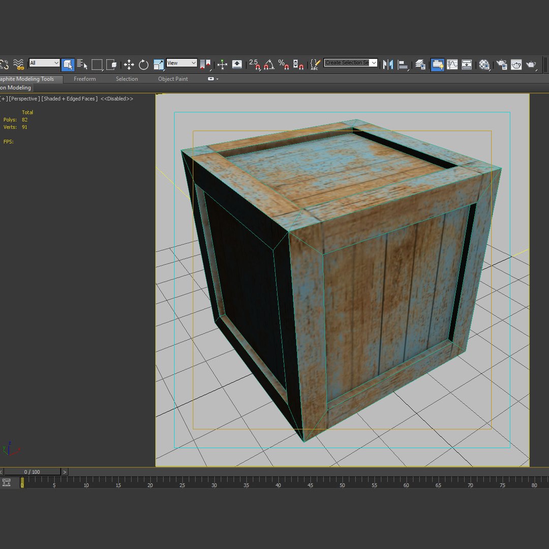 Realistic Wooden Box 01 3d Model