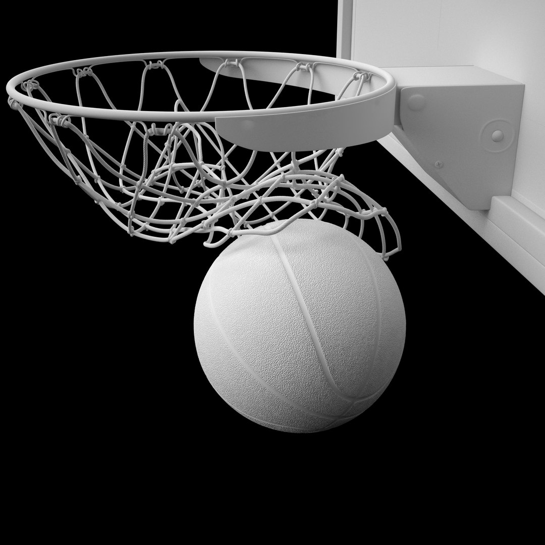 3d Model Basketball Swooshing Net