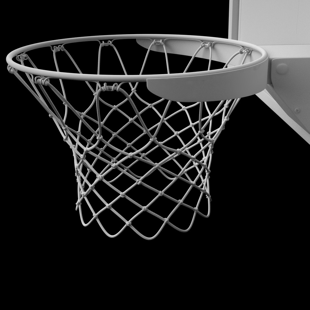 3d Model Basketball Swooshing Net