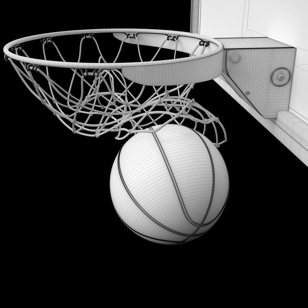 3d Model Basketball Swooshing Net