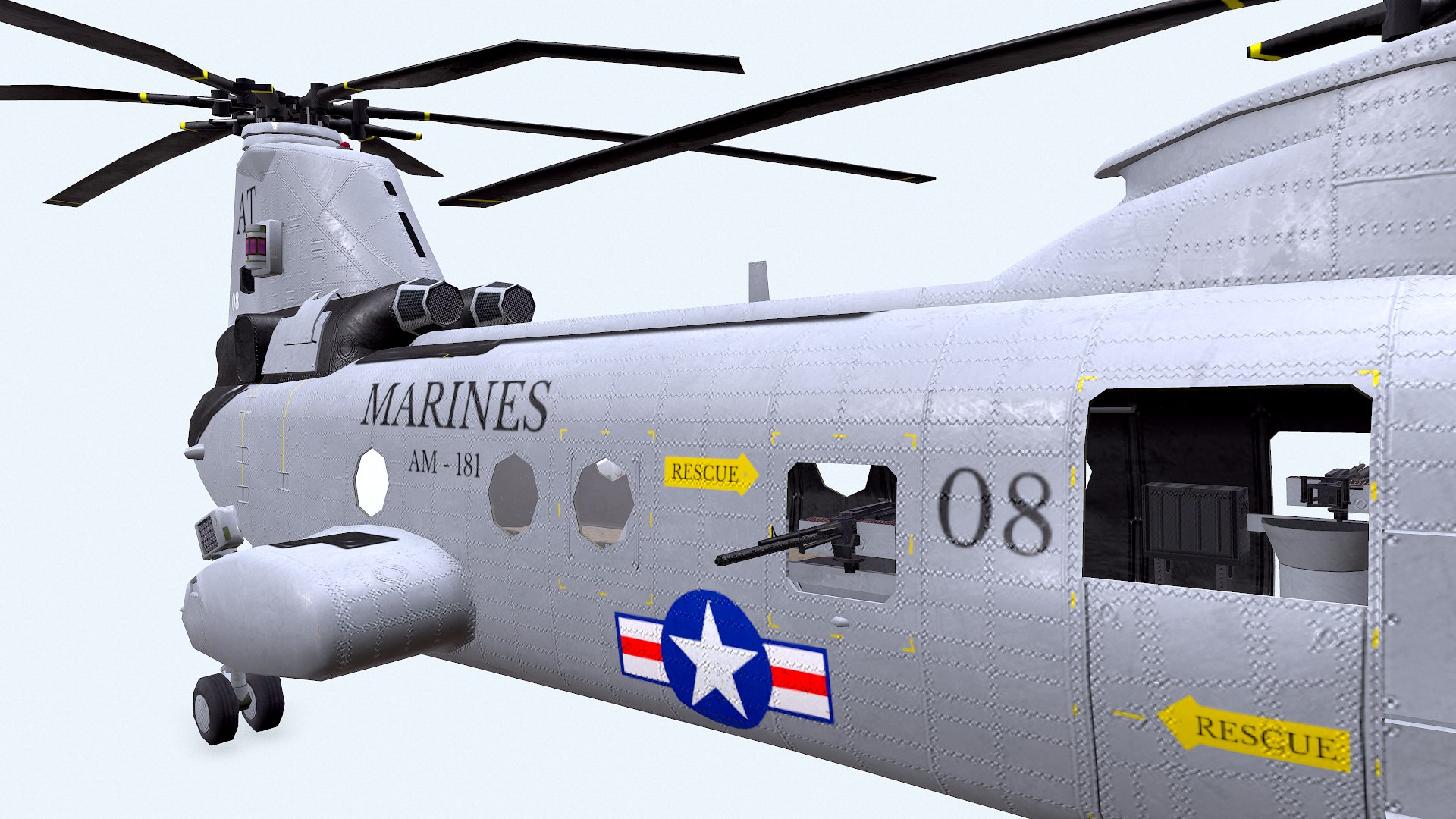3D Boeing Vertol CH-46 Sea Knight Low-poly PBR model - TurboSquid 1772094