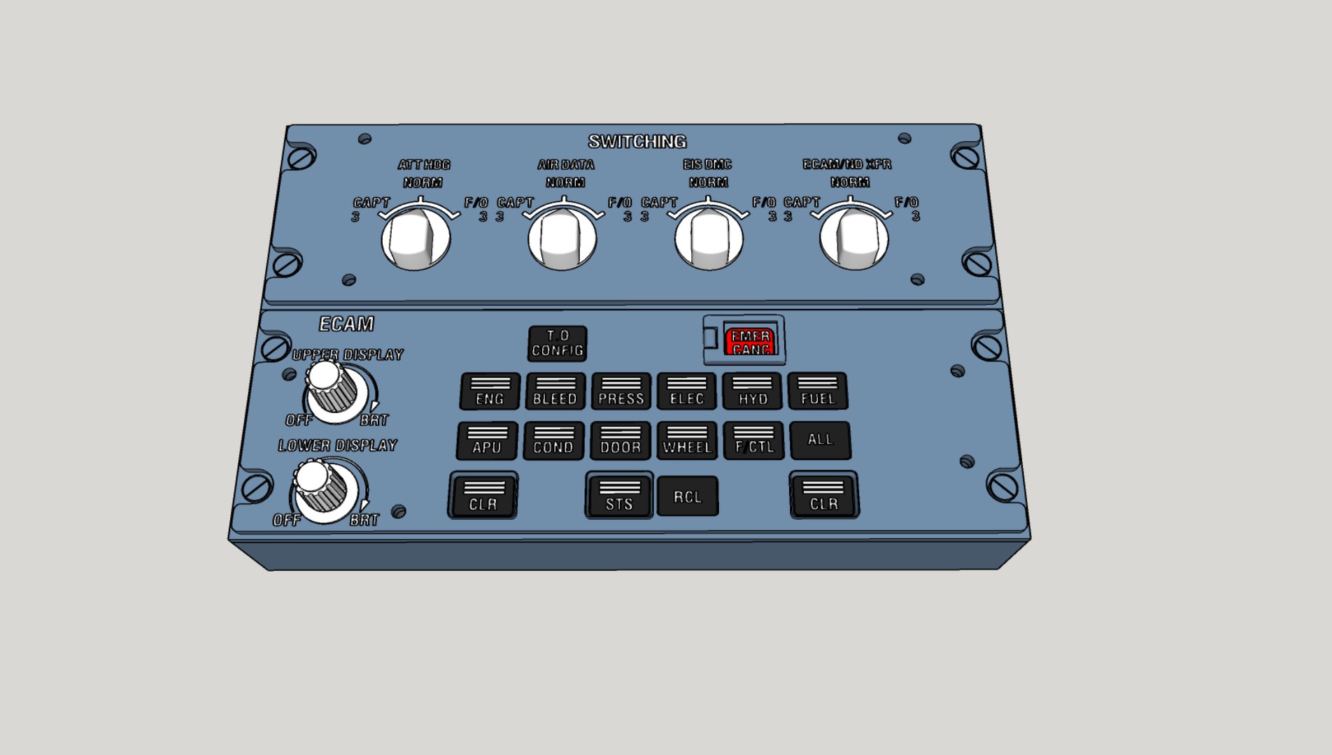 3D model A320 ECAM CONTROL PANEL SWITCHING PANEL - TurboSquid 2060337