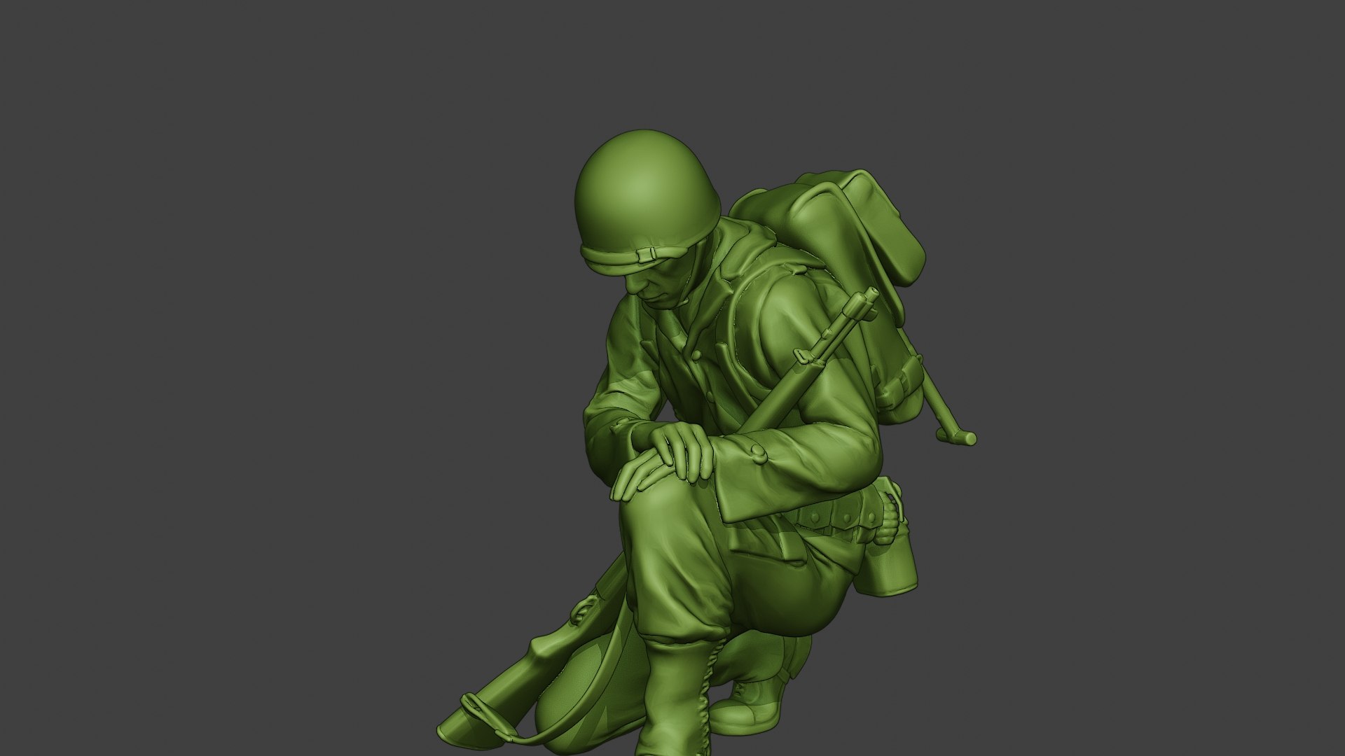 Soldier ww2 praying crouched 3D - TurboSquid 1655991