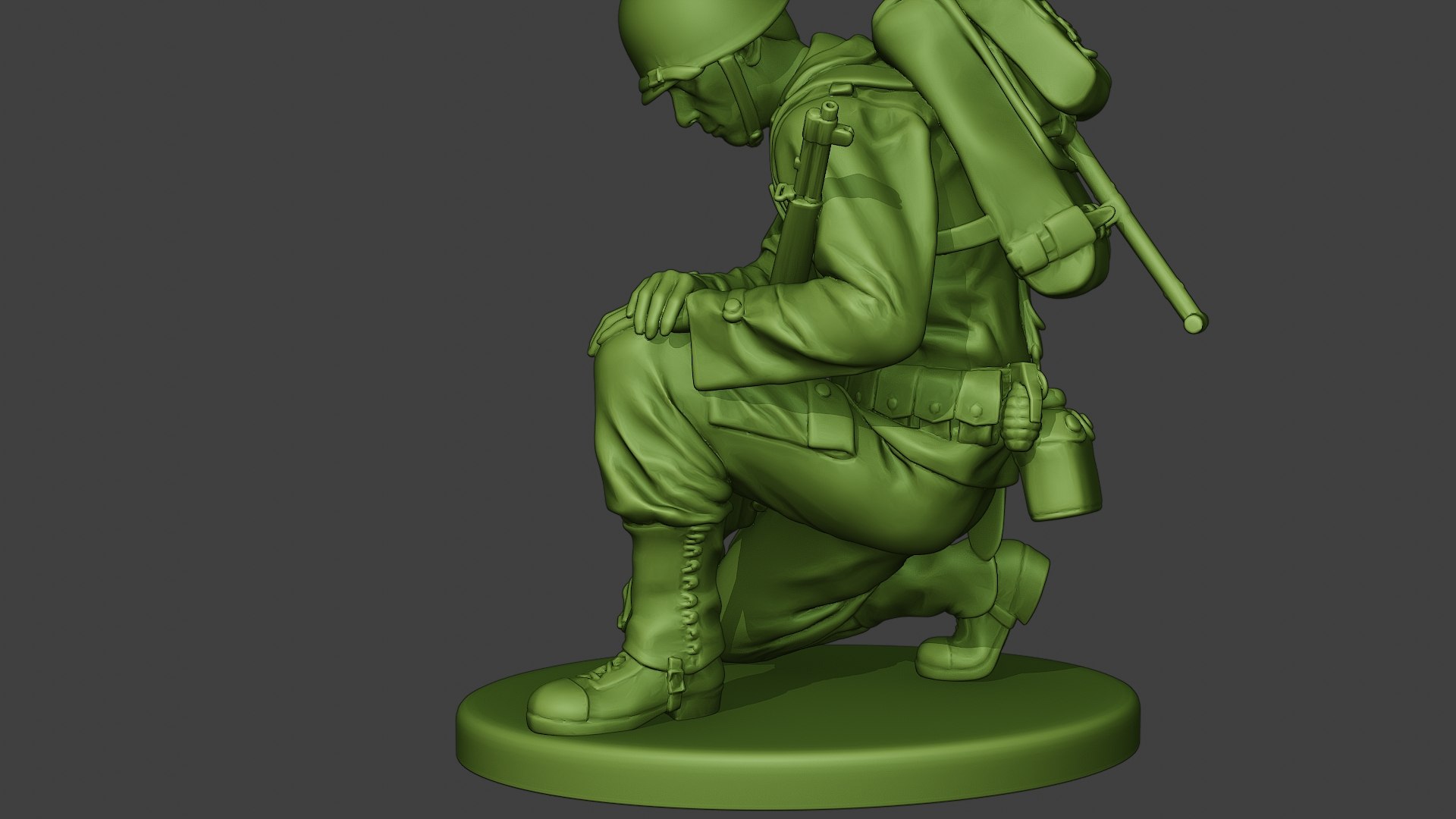Soldier ww2 praying crouched 3D - TurboSquid 1655991