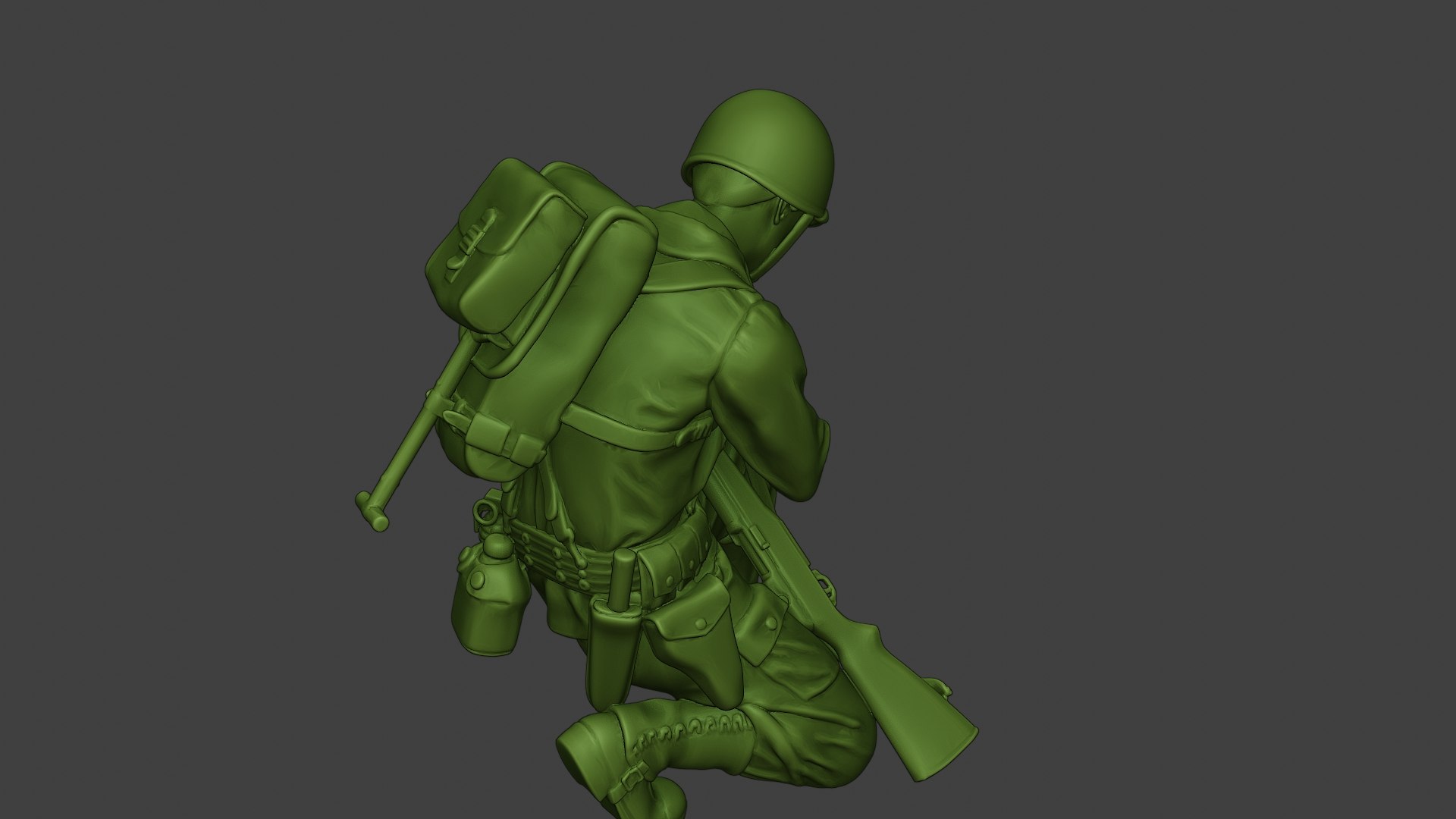 Soldier ww2 praying crouched 3D - TurboSquid 1655991