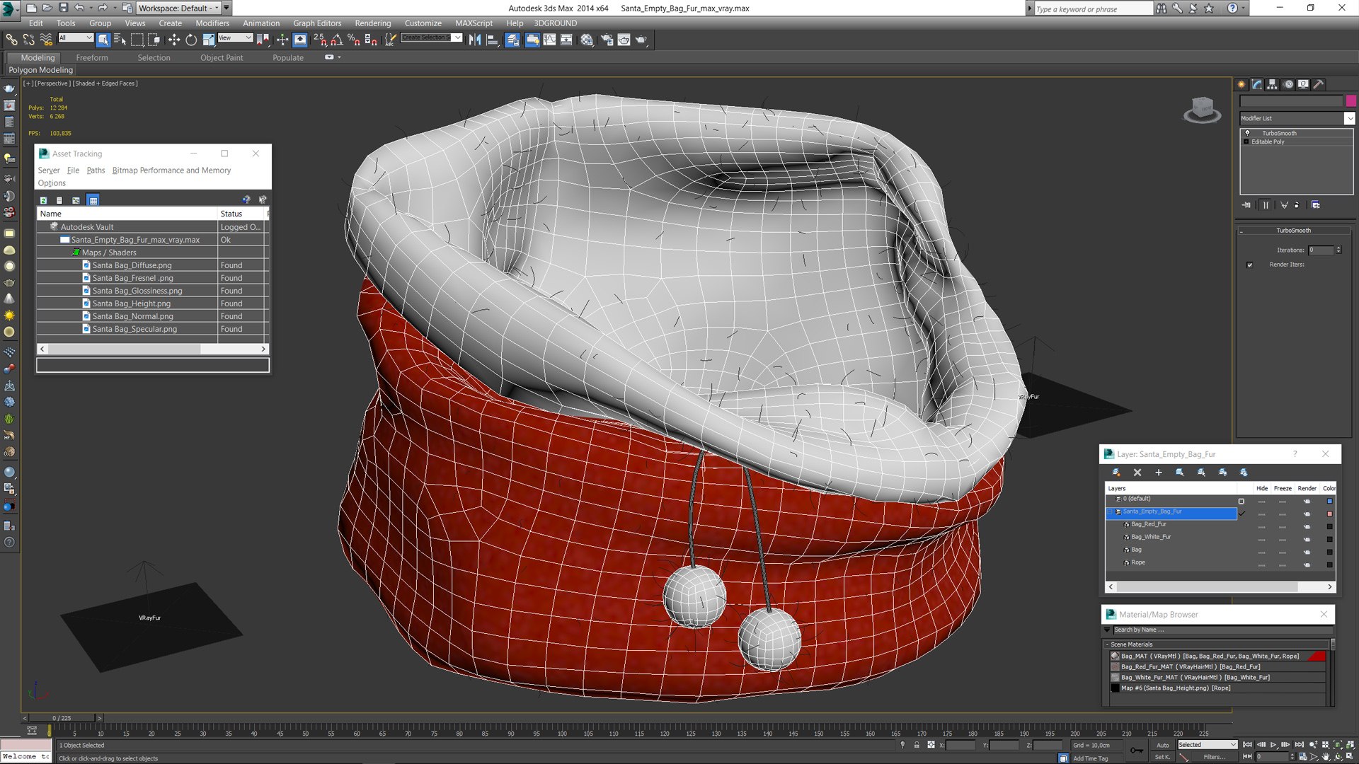 3D Santa Empty Bag Fur - TurboSquid 2195605