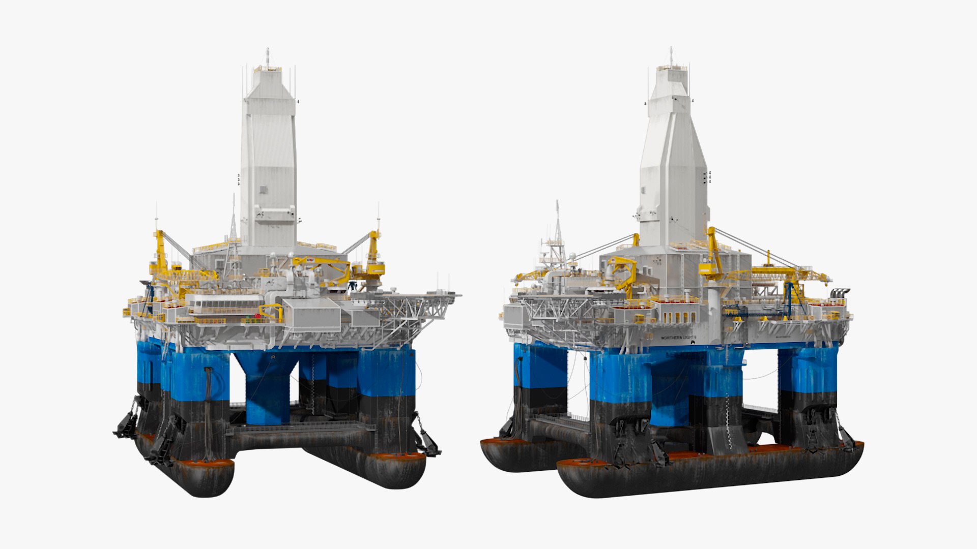 Semi-Submersible Offshore Oil Rig Platform Rigged 3D Model - TurboSquid ...