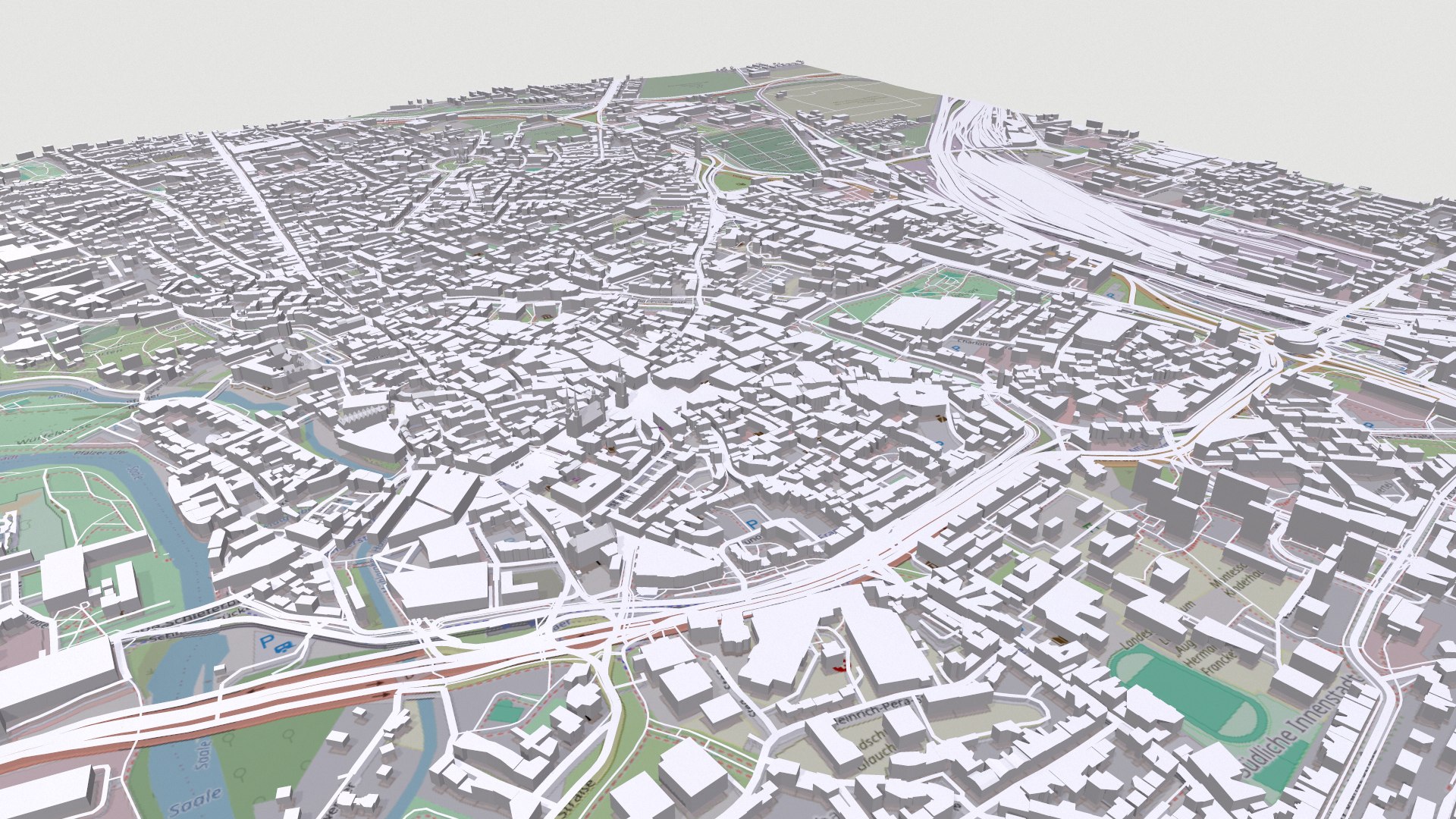 3D Cityscape Halle Germany Model - TurboSquid 2181544