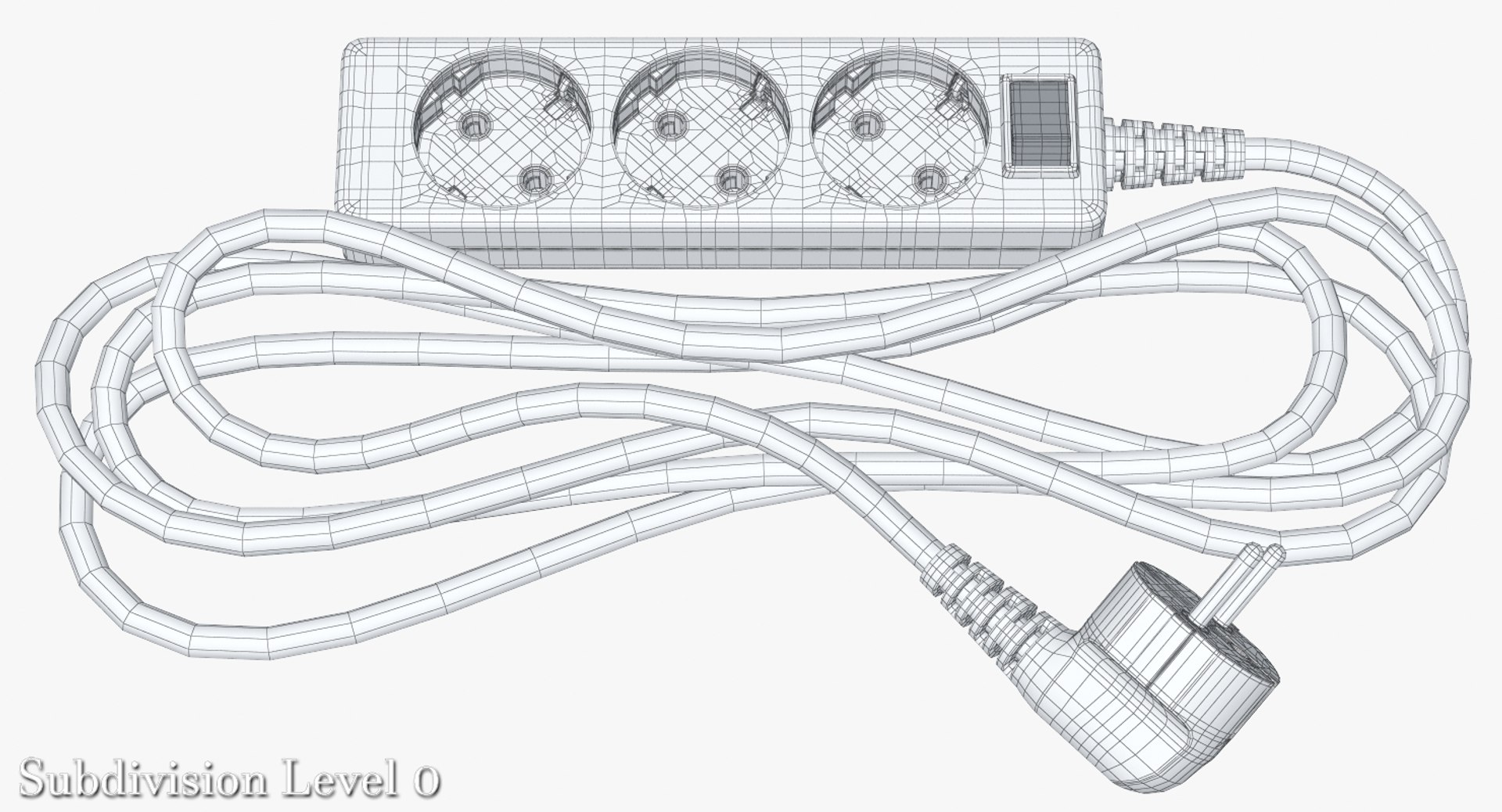 Electrical Extension Cord Europe 3d Model