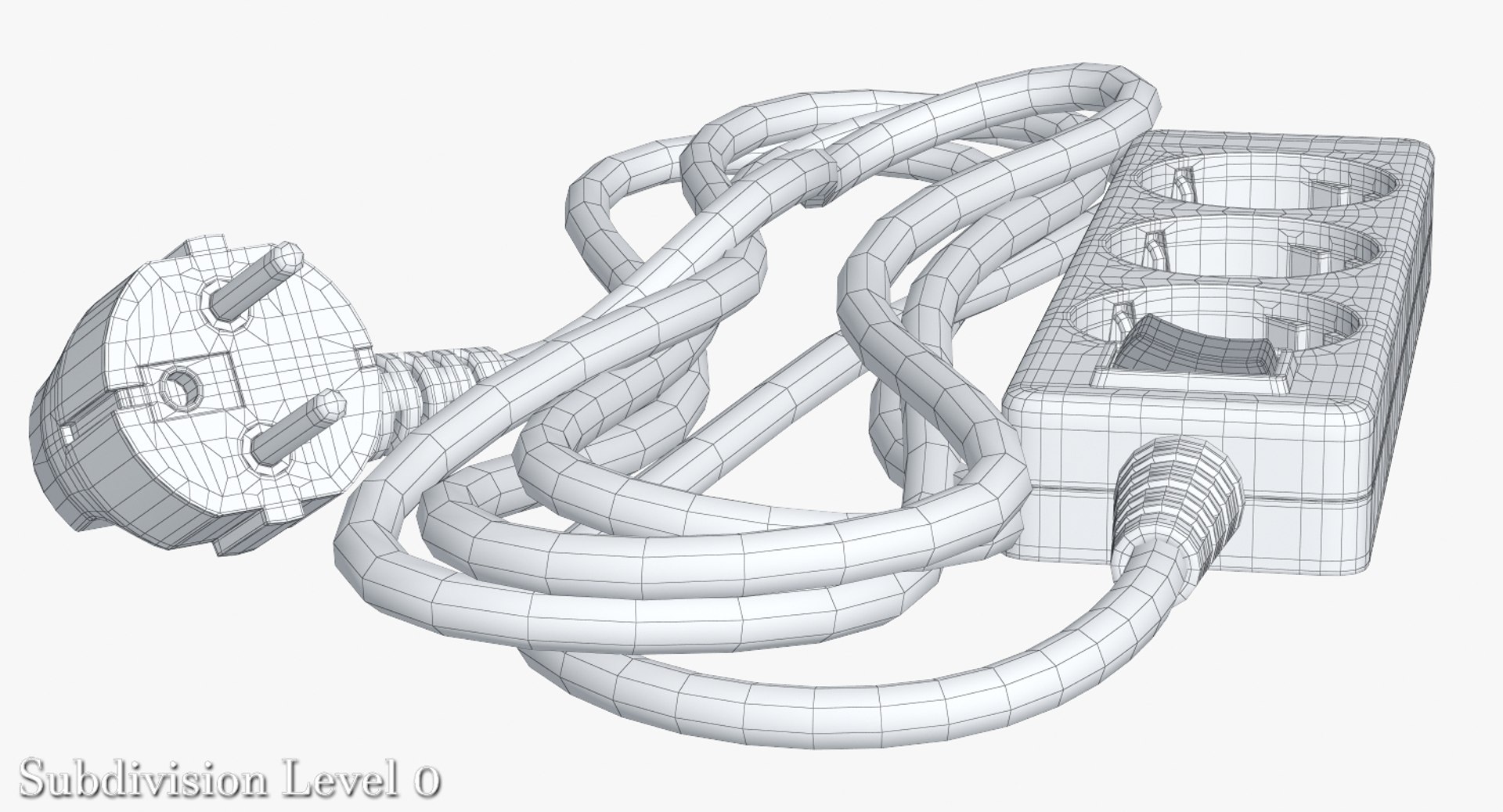 Electrical Extension Cord Europe 3d Model