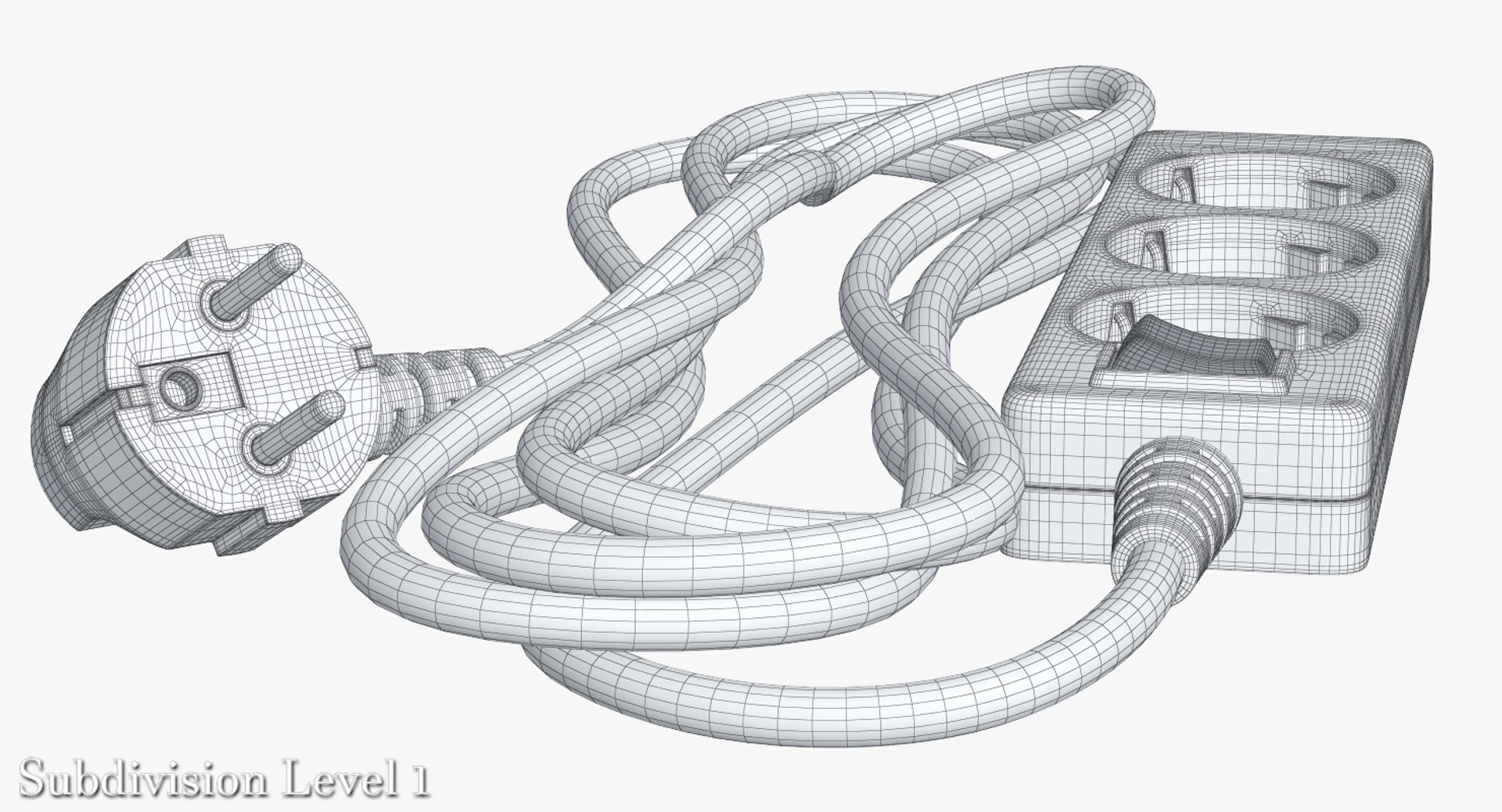 Electrical Extension Cord Europe 3d Model