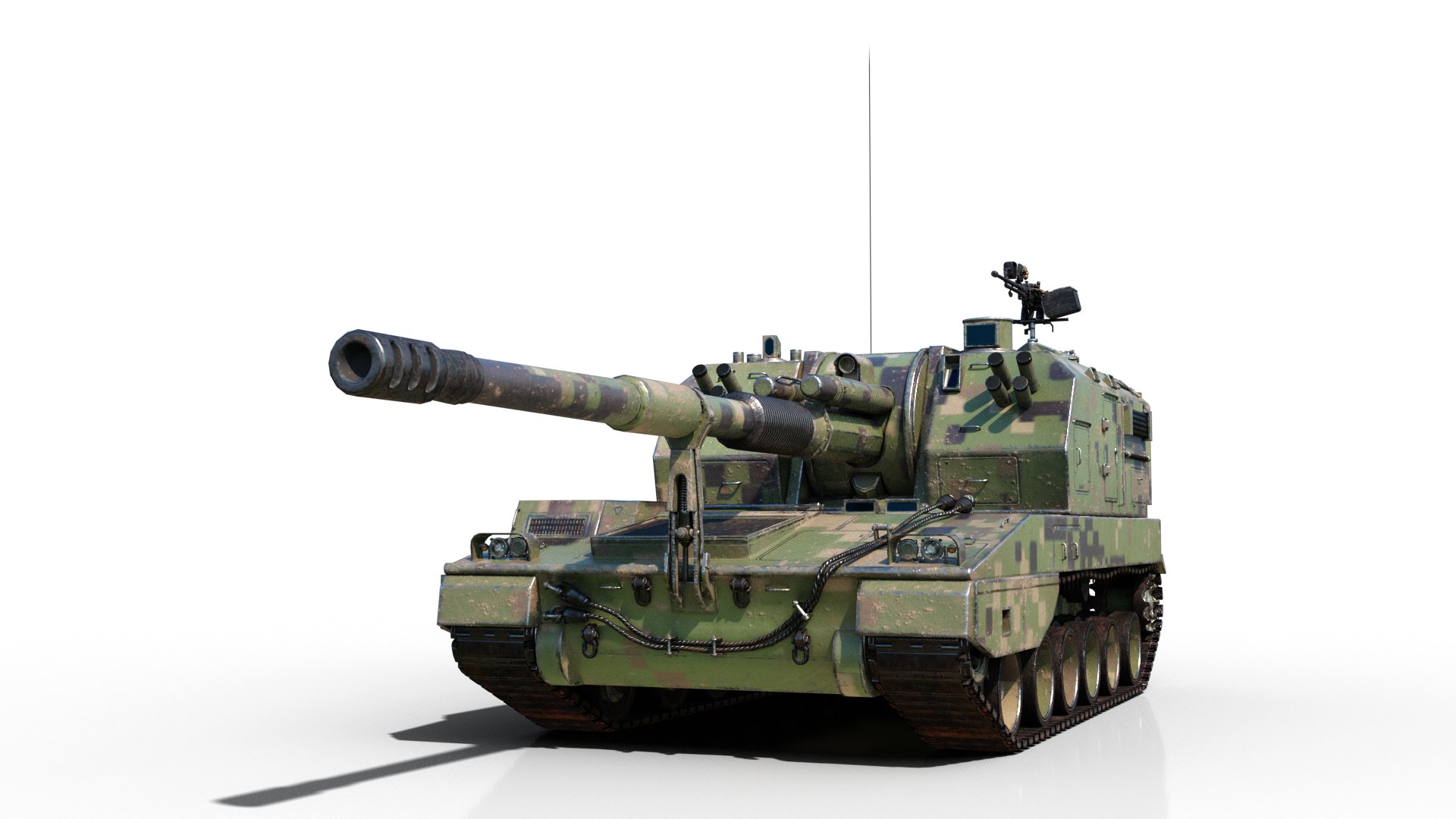 4 Coatings Of PLA Army PLZ05 155mm Self-Propelled Howitzer 3D ...