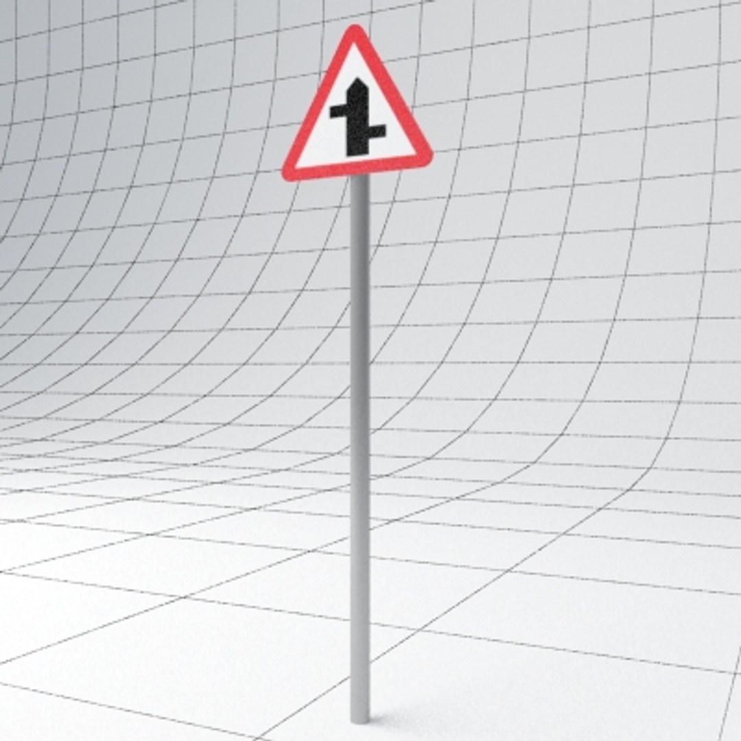 3d traffic staggered junction ahead