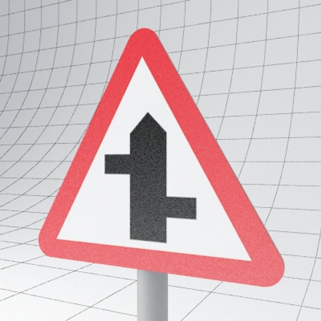 3d traffic staggered junction ahead