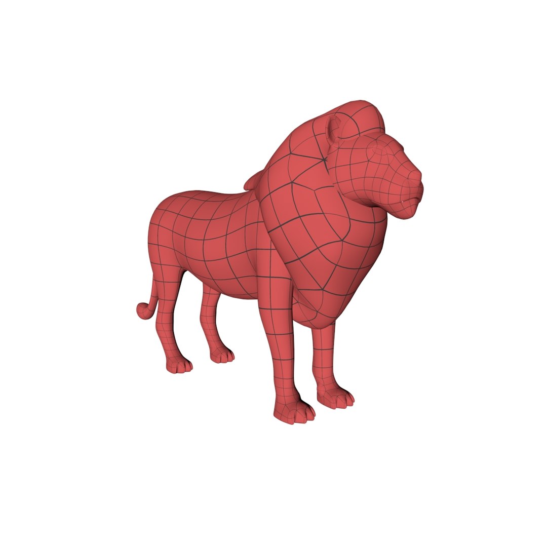 3d base mesh lion model