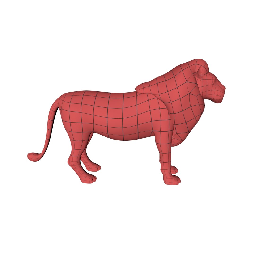 3d base mesh lion model