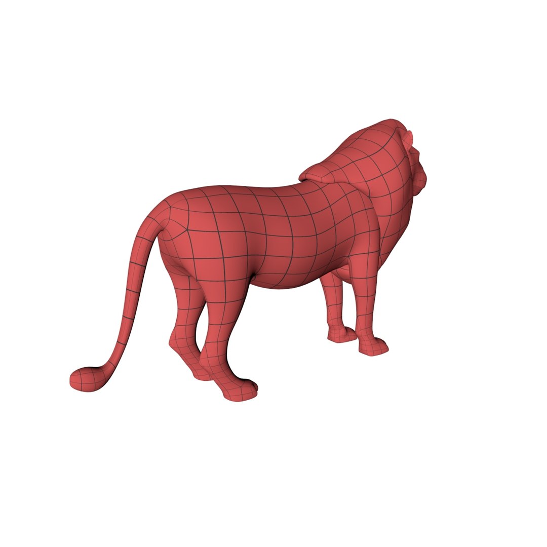 3d base mesh lion model