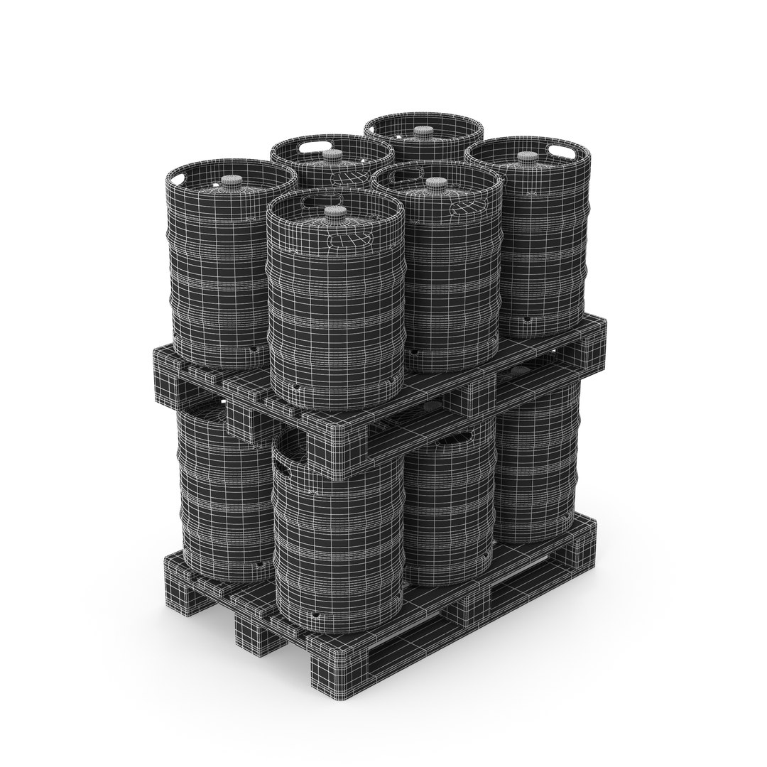 Wooden Pallets Of Beer Kegs 3D Model - TurboSquid 1983083