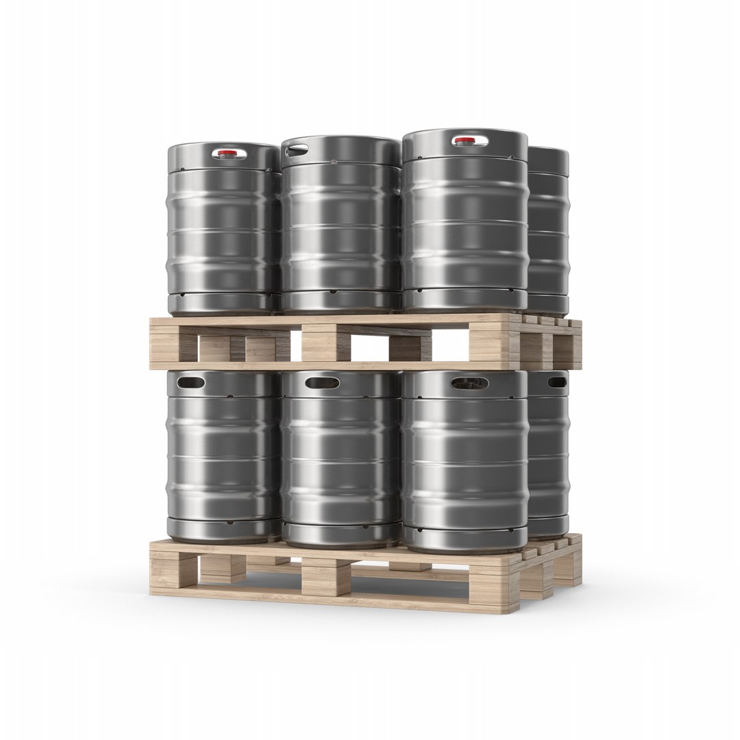 Wooden Pallets Of Beer Kegs 3D Model - TurboSquid 1983083