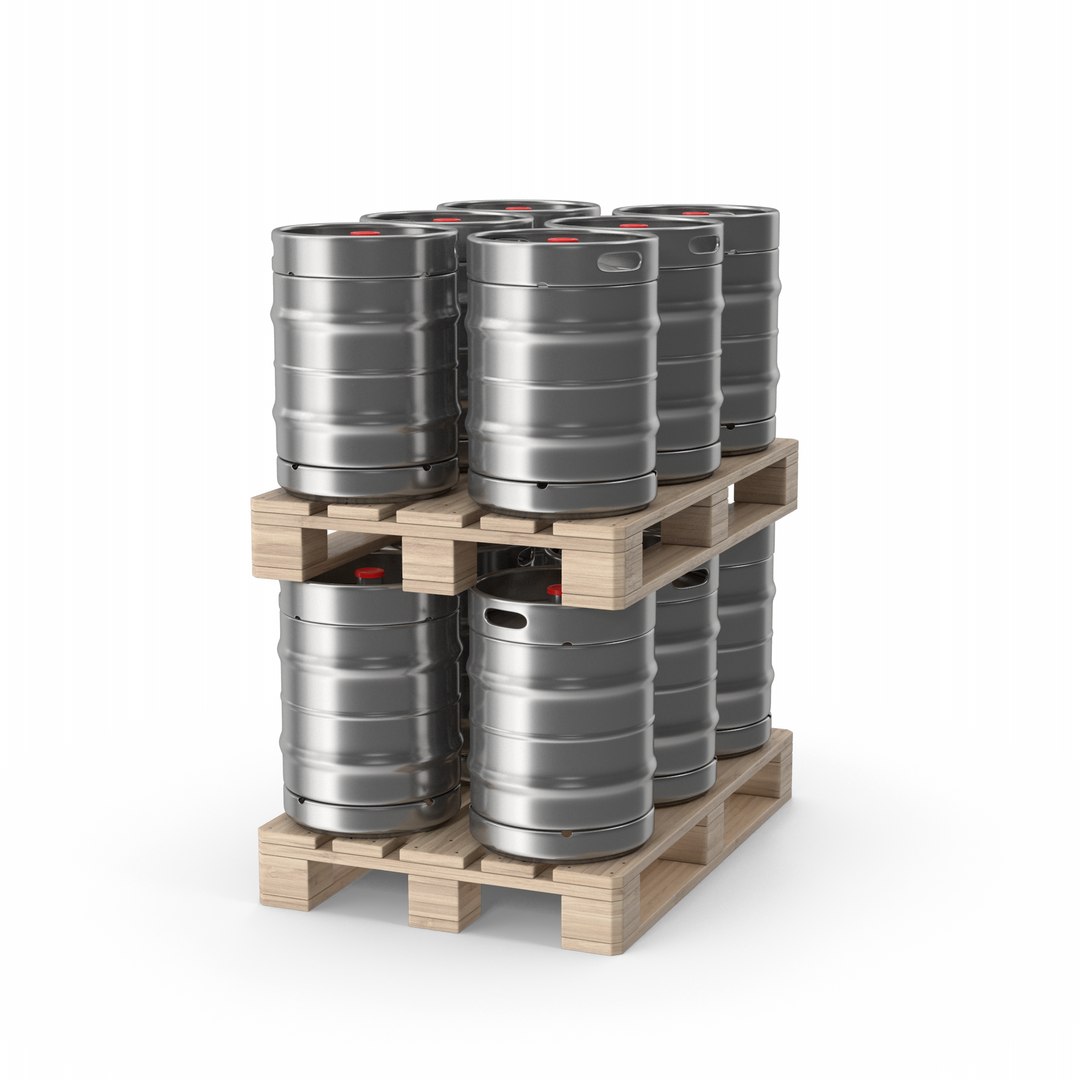 Wooden Pallets Of Beer Kegs 3D Model - TurboSquid 1983083