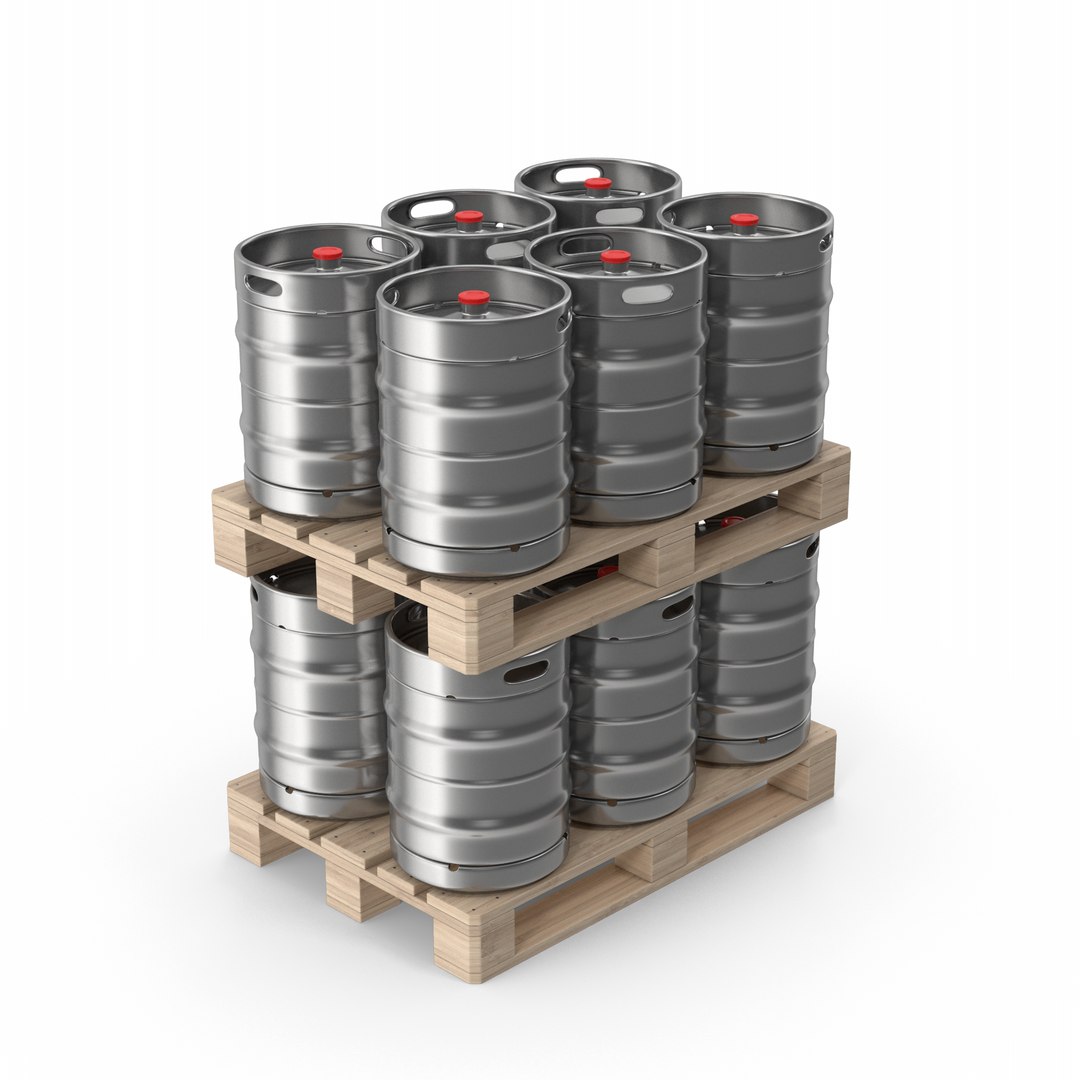Wooden Pallets Of Beer Kegs 3D Model - TurboSquid 1983083