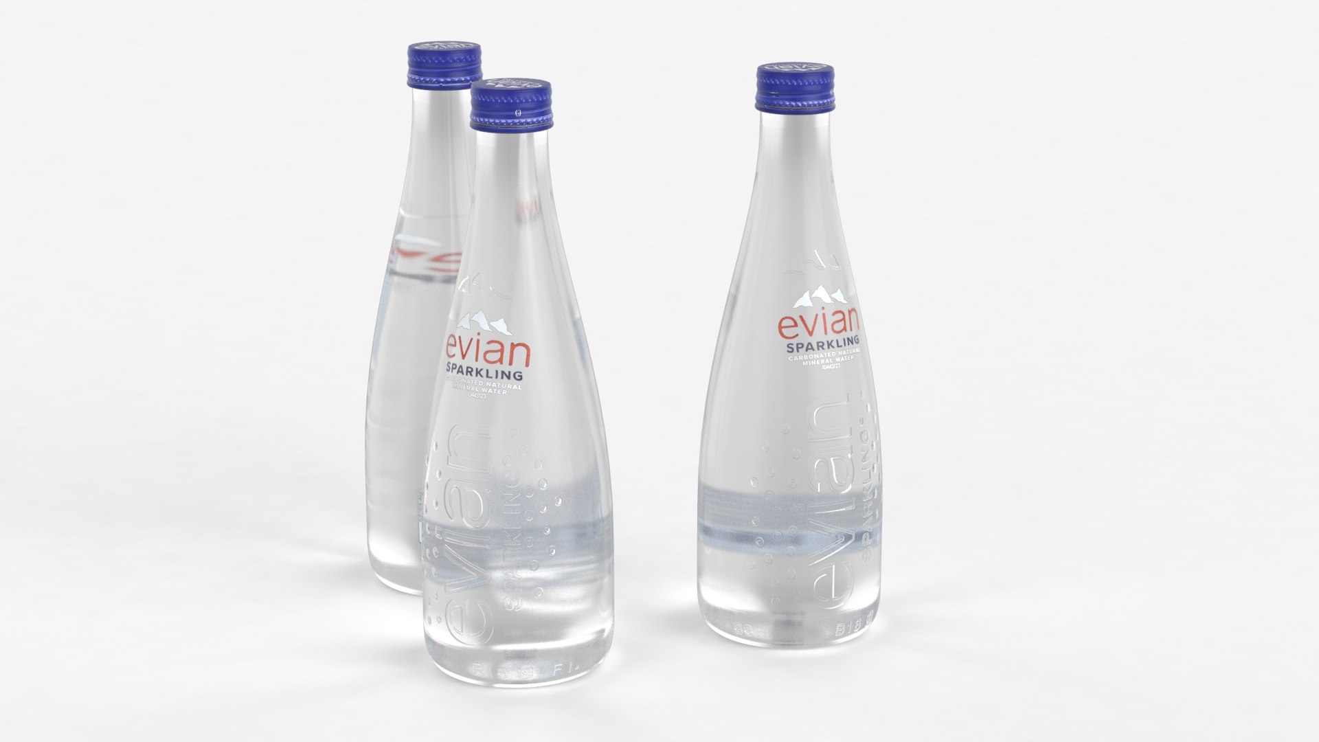 3D Evian Sparkling Water Bottle 330ml 2023 - TurboSquid 2089858
