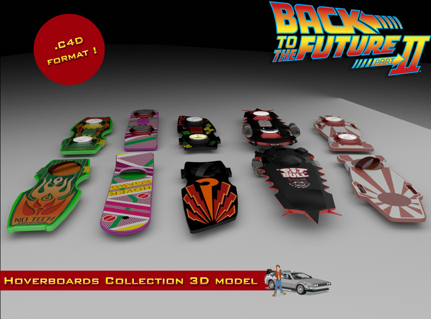 bttf hoverboards o 3d model