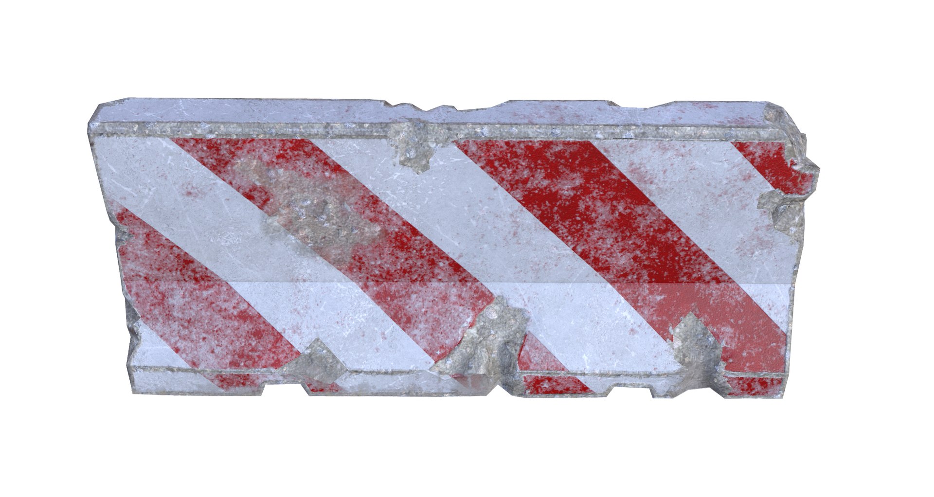 3D Damaged Concrete Road Block - TurboSquid 1347624