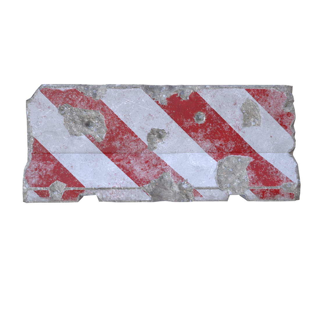 3D Damaged Concrete Road Block - TurboSquid 1347624