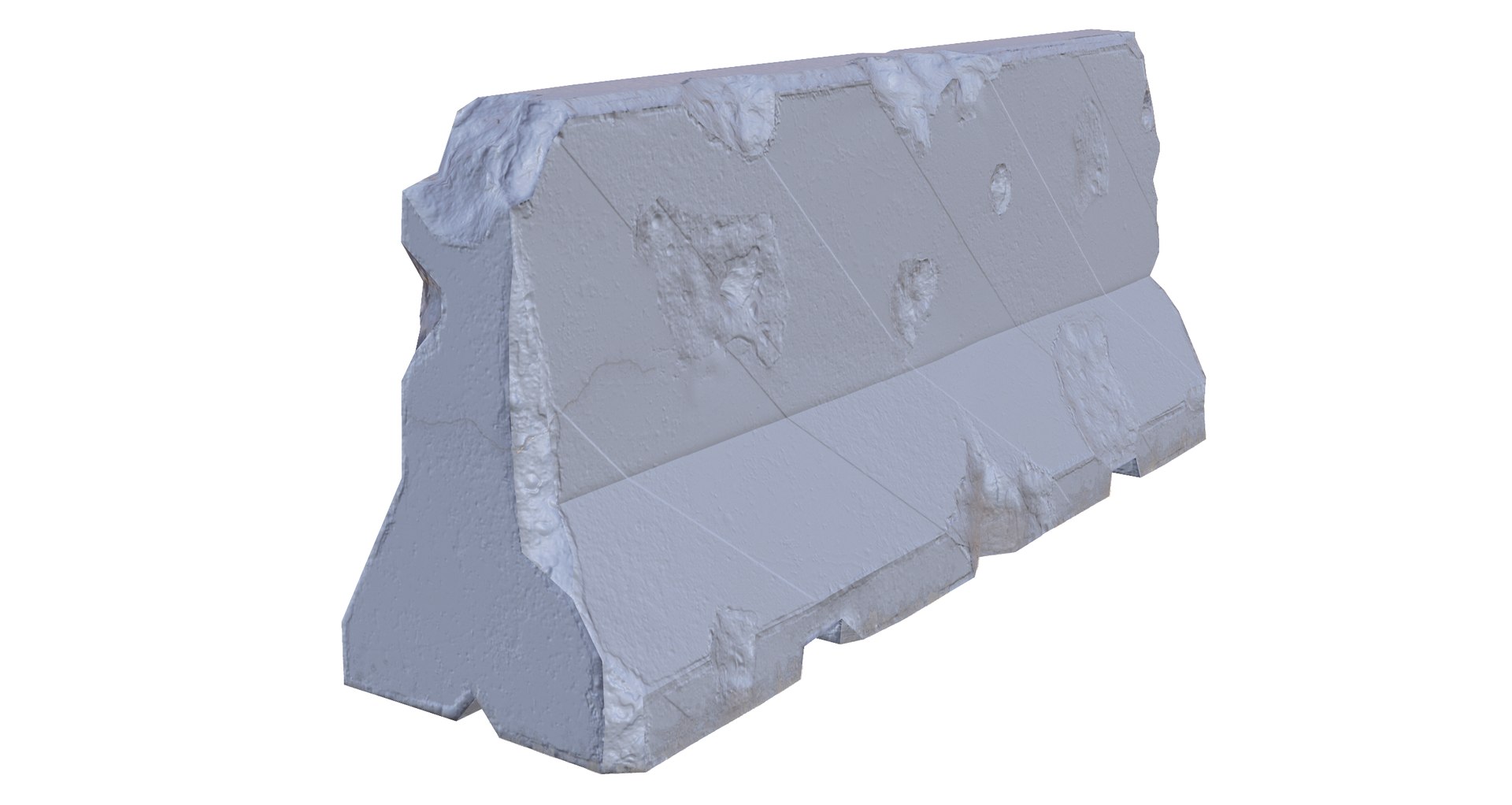 3D Damaged Concrete Road Block - TurboSquid 1347624