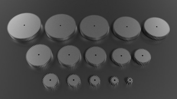 15 compatible spur gear 3d obj