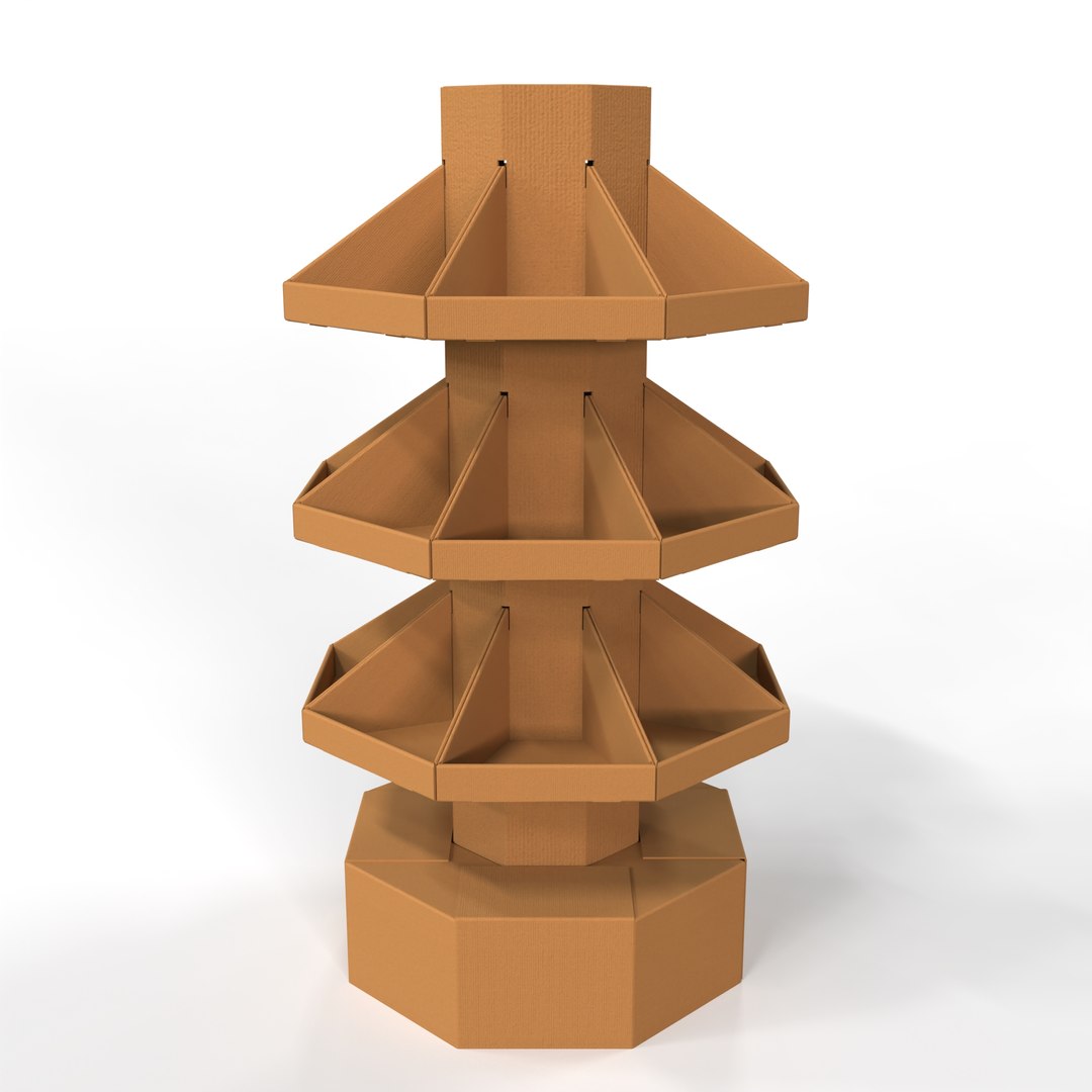 3D Point Of Sale Cardboard Display Stand - TurboSquid 2380682