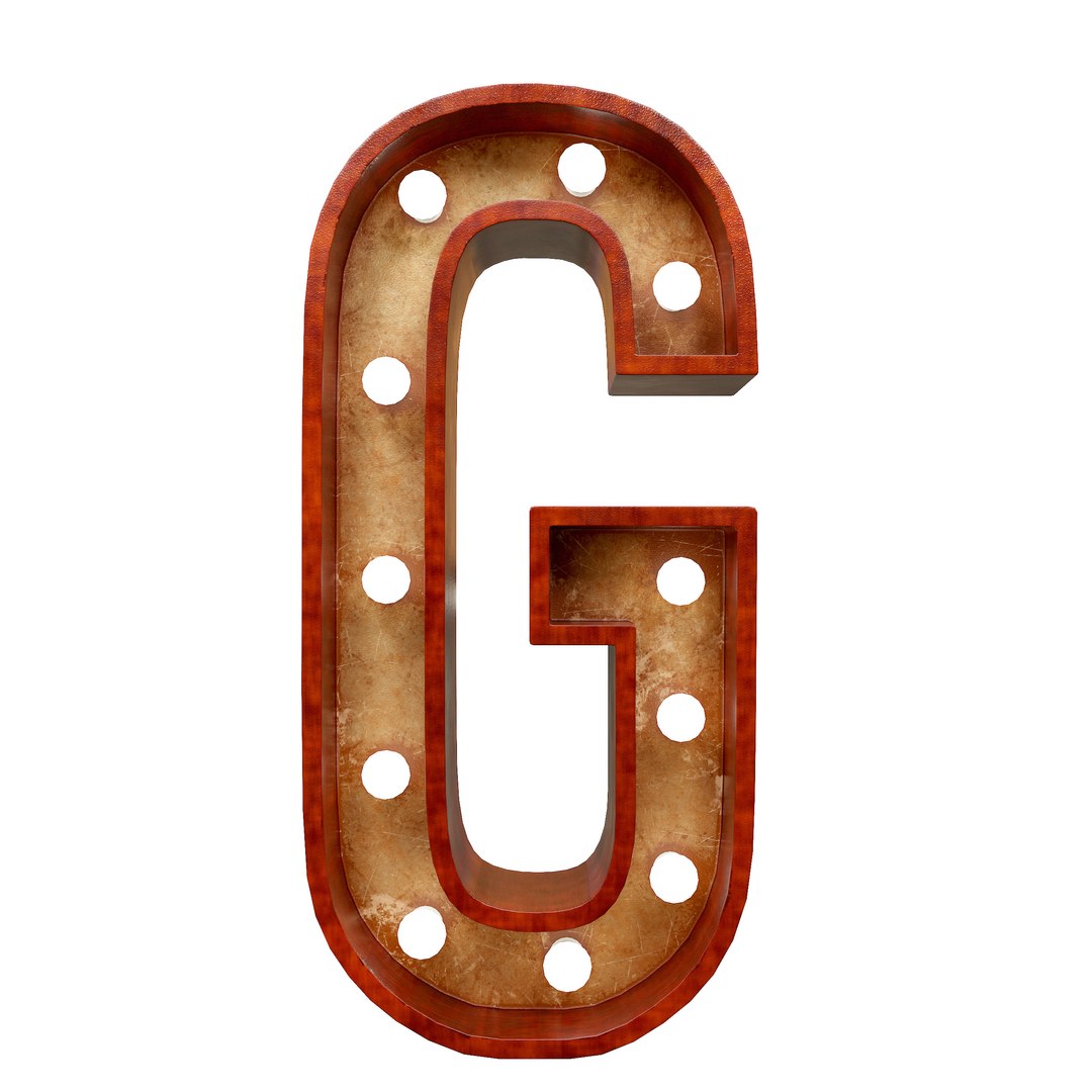 Marquee Letter G Led Wooden Glow Sign 3D - TurboSquid 1974430