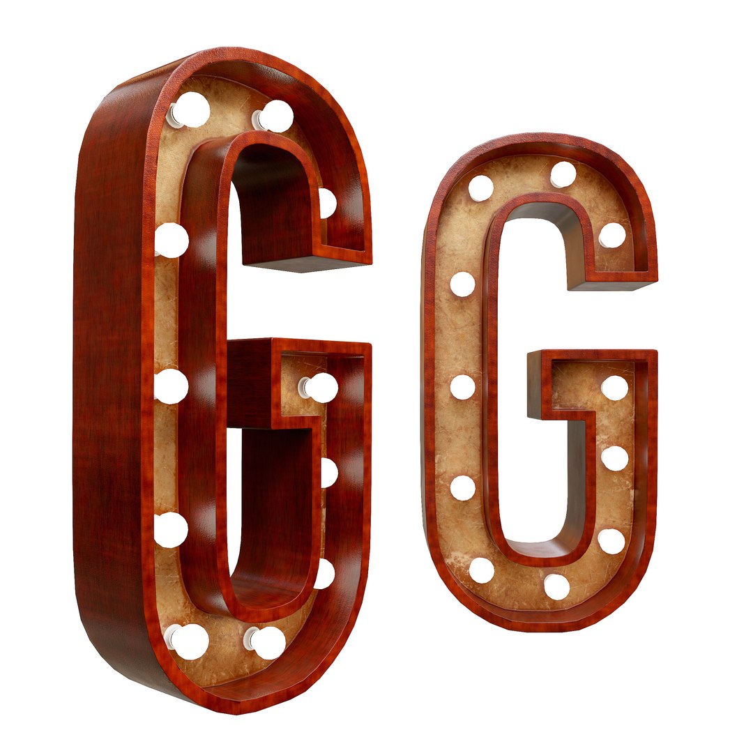 Marquee Letter G Led Wooden Glow Sign 3D - TurboSquid 1974430