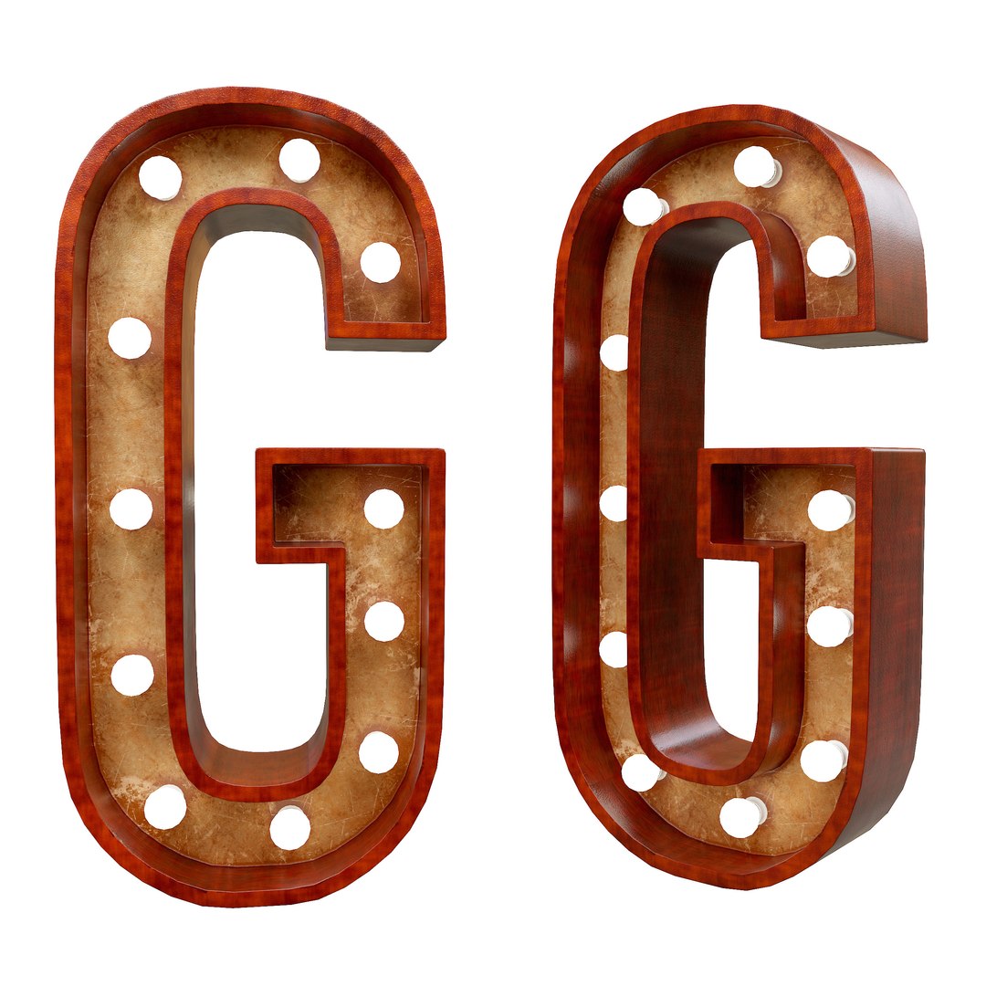 Marquee Letter G Led Wooden Glow Sign 3D - TurboSquid 1974430