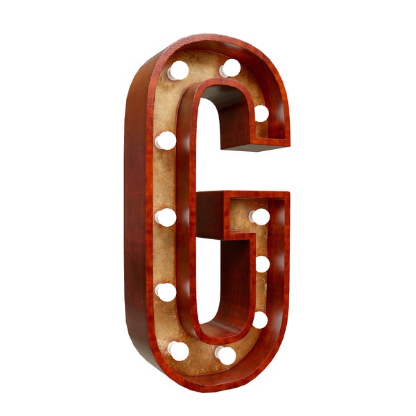 Marquee letter G led wooden glow sign 3D 모델 - TurboSquid 1974430