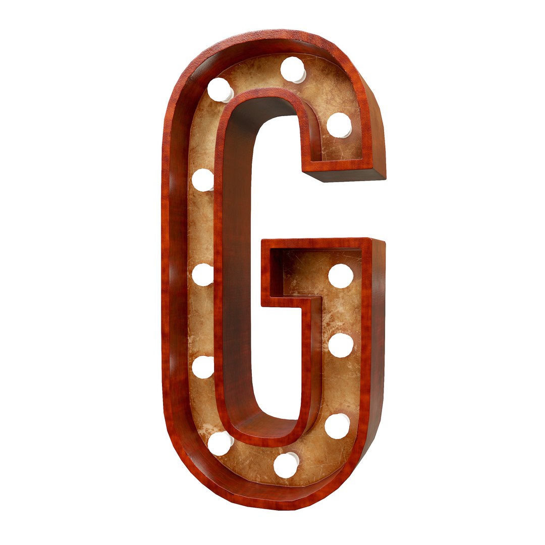 Marquee Letter G Led Wooden Glow Sign 3D - TurboSquid 1974430