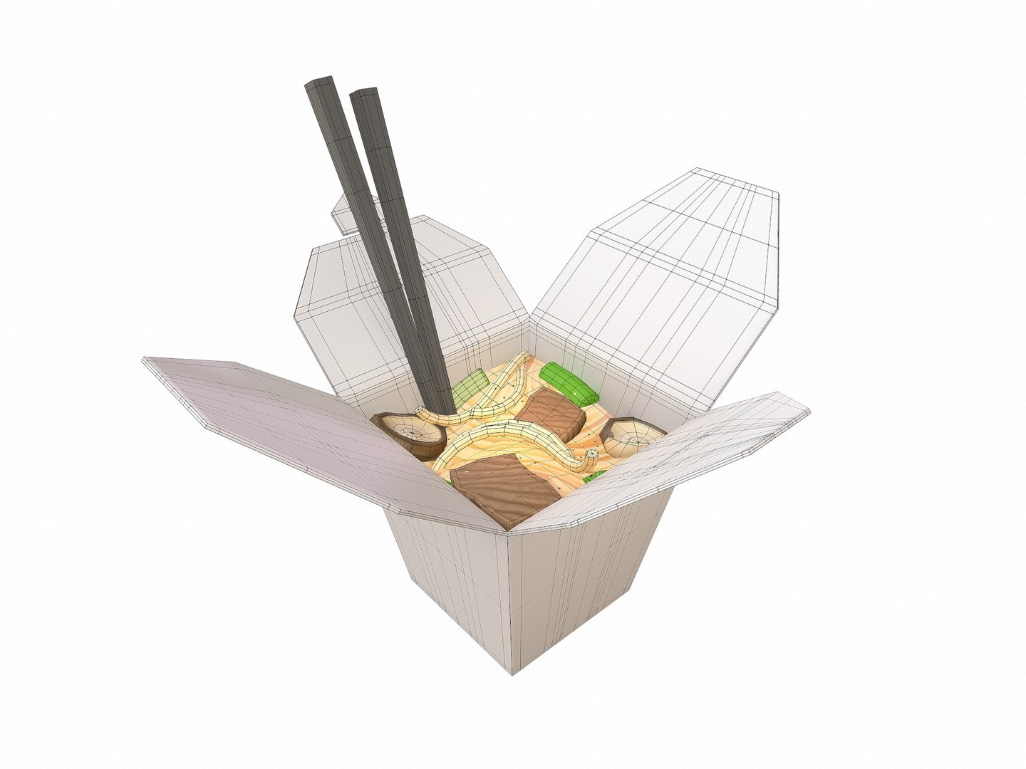 Noodle box 3D model - TurboSquid 1484360