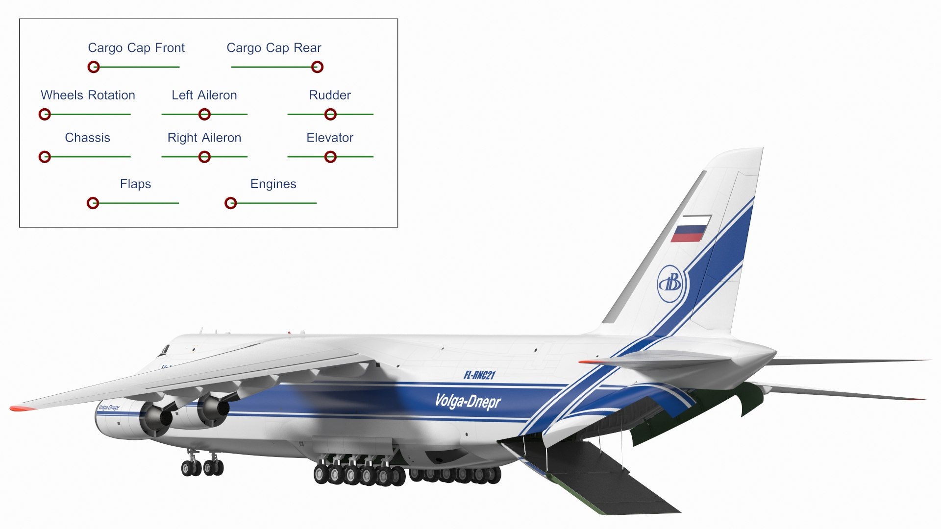 Antonov An124 Ruslan Aircraft Volga Dnepr Rigged 3D model - TurboSquid ...